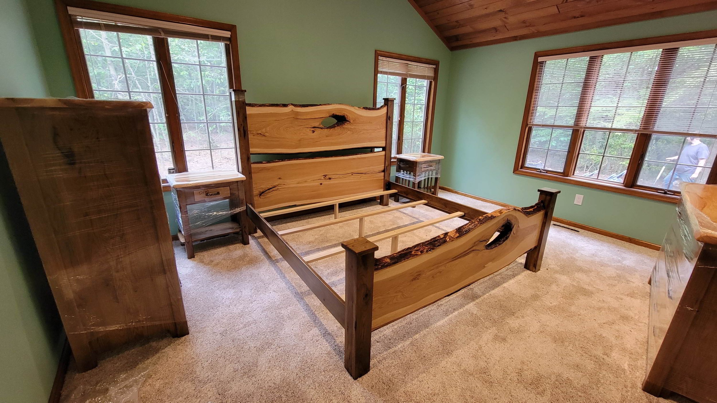 Hickory Slab Bed — EZ Mountain Rustic Furniture