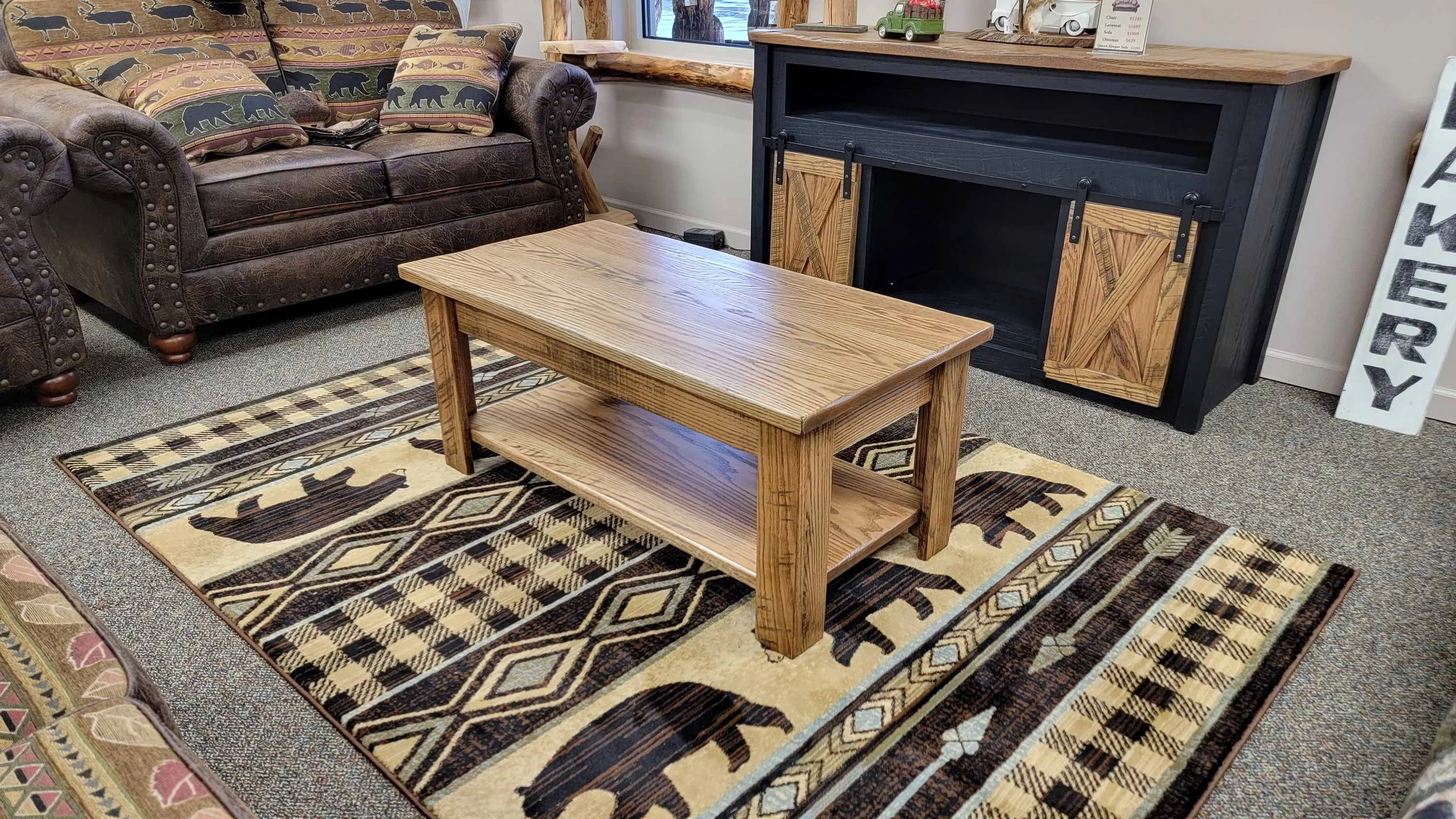 Rough Cut Oak Coffee Table — EZ Mountain Rustic Furniture