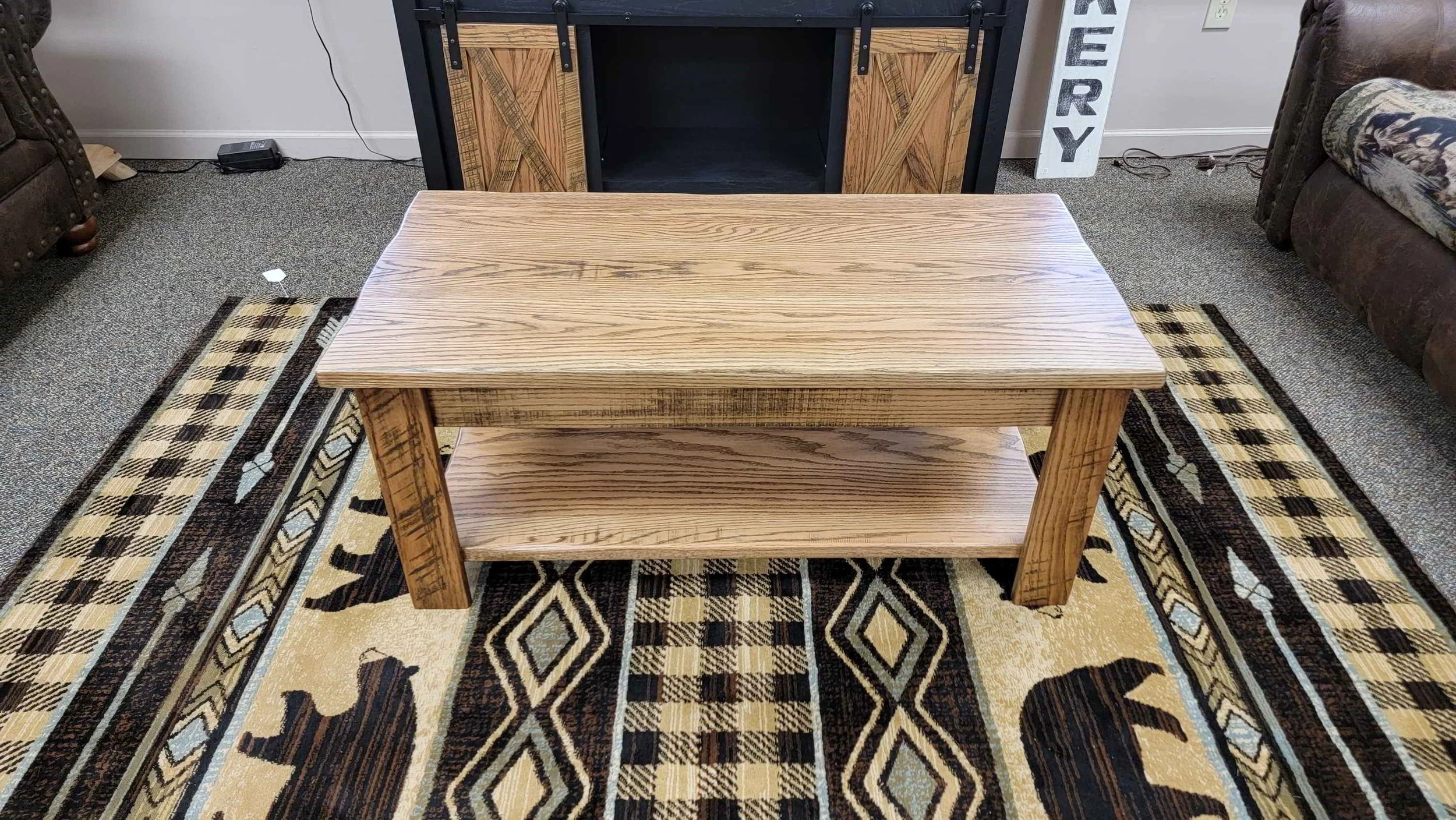 Rough Cut Oak Coffee Table — EZ Mountain Rustic Furniture
