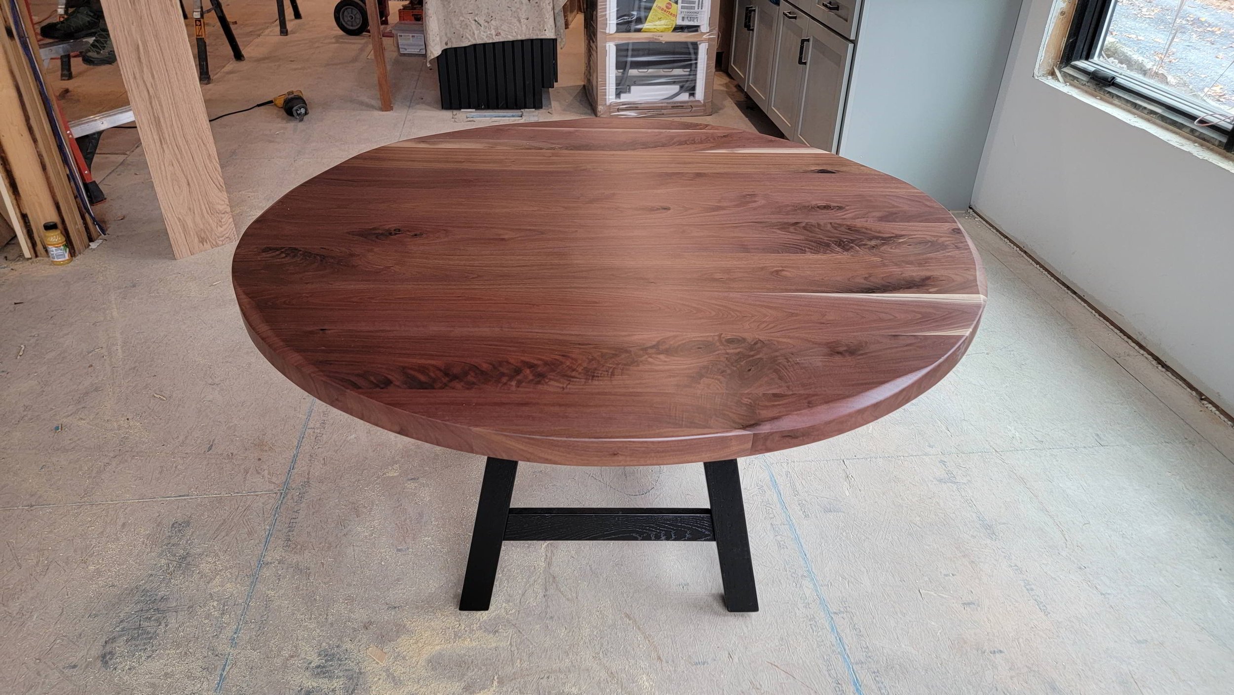 54" Round Black Walnut Dining Table — EZ Mountain Rustic Furniture