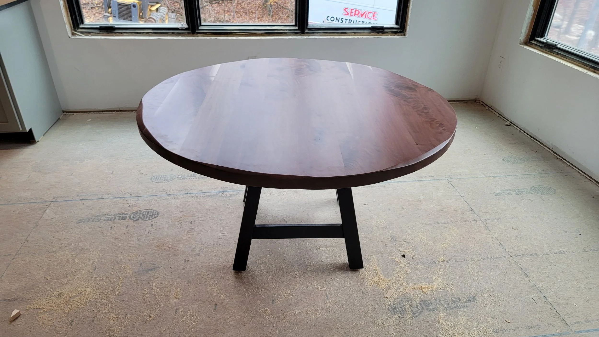 54" Round Black Walnut Dining Table — EZ Mountain Rustic Furniture