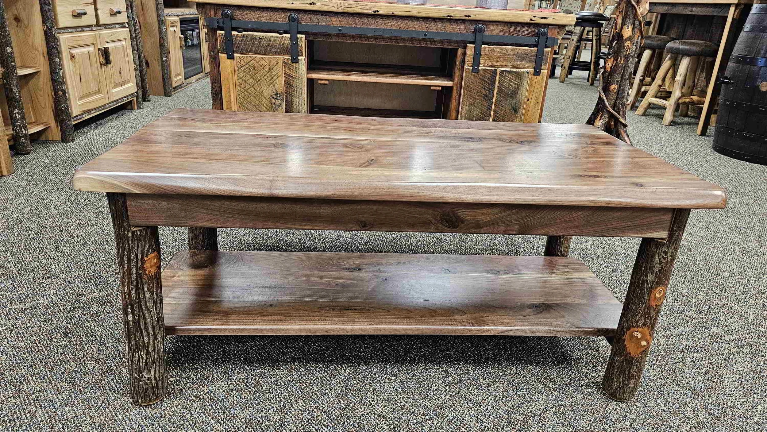Black Walnut Wavy Edge Coffee Table — EZ Mountain Rustic Furniture
