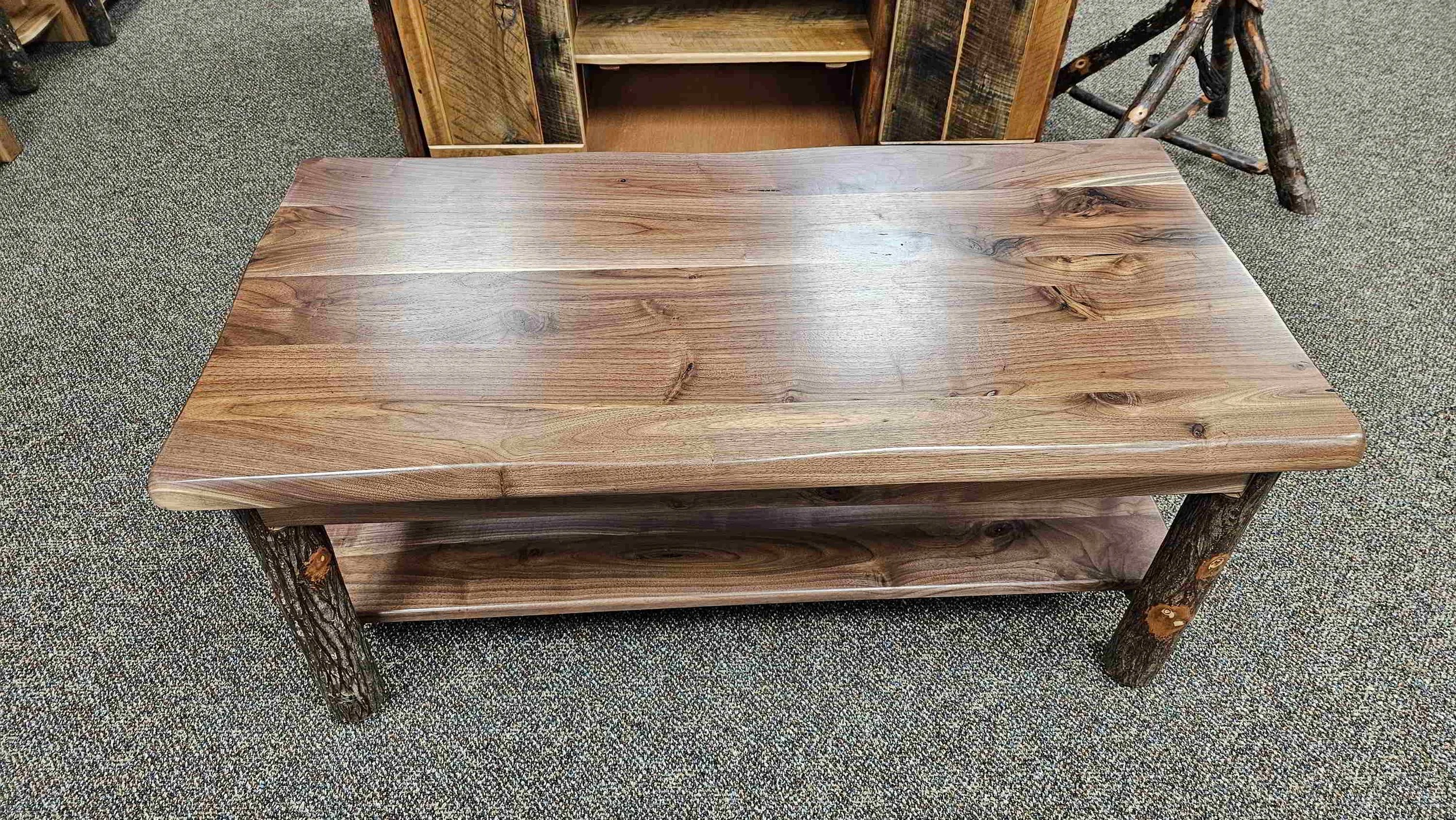 Black Walnut Wavy Edge Coffee Table — EZ Mountain Rustic Furniture