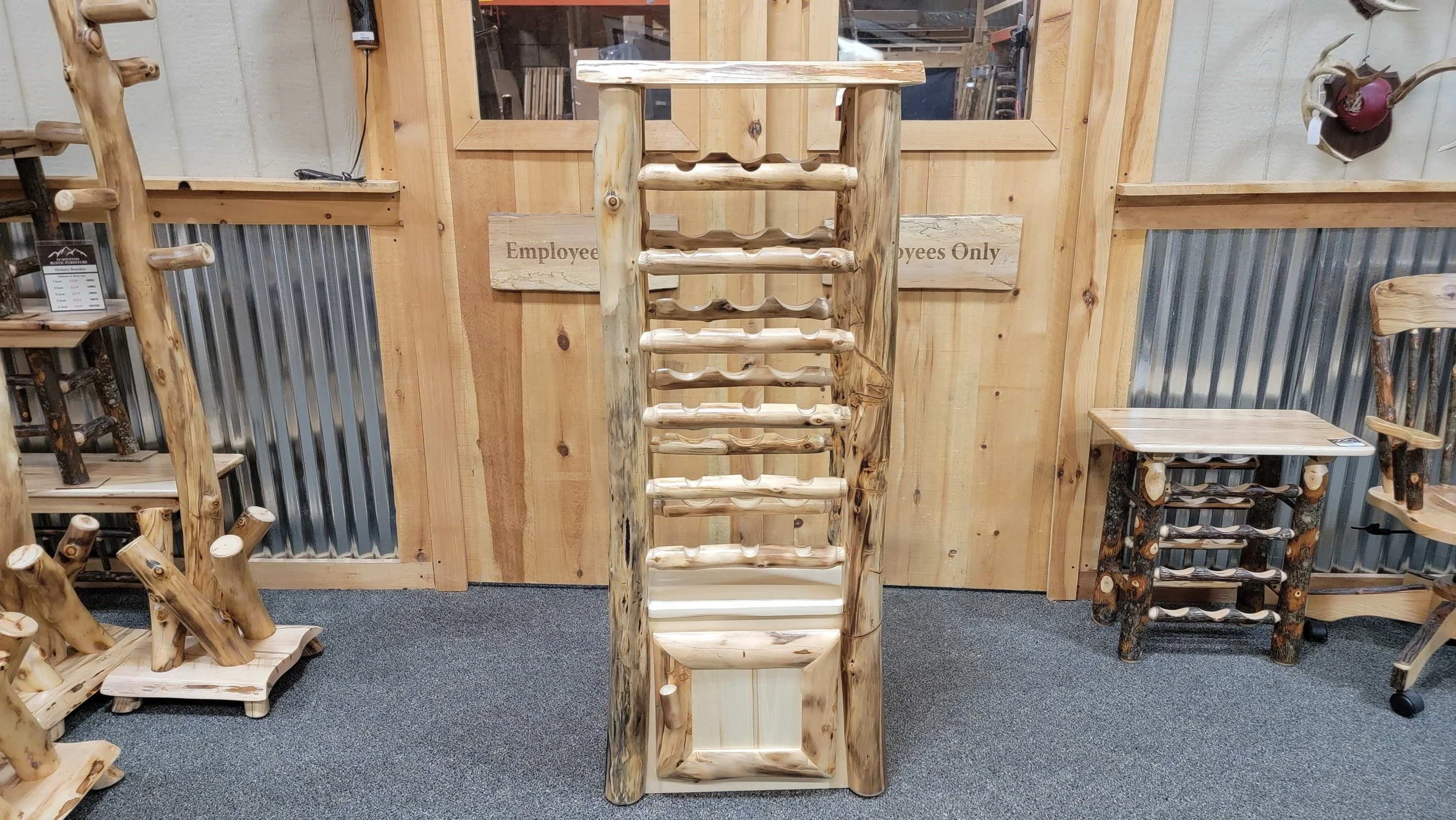 Aspen Wine Rack with Storage — EZ Mountain Rustic Furniture