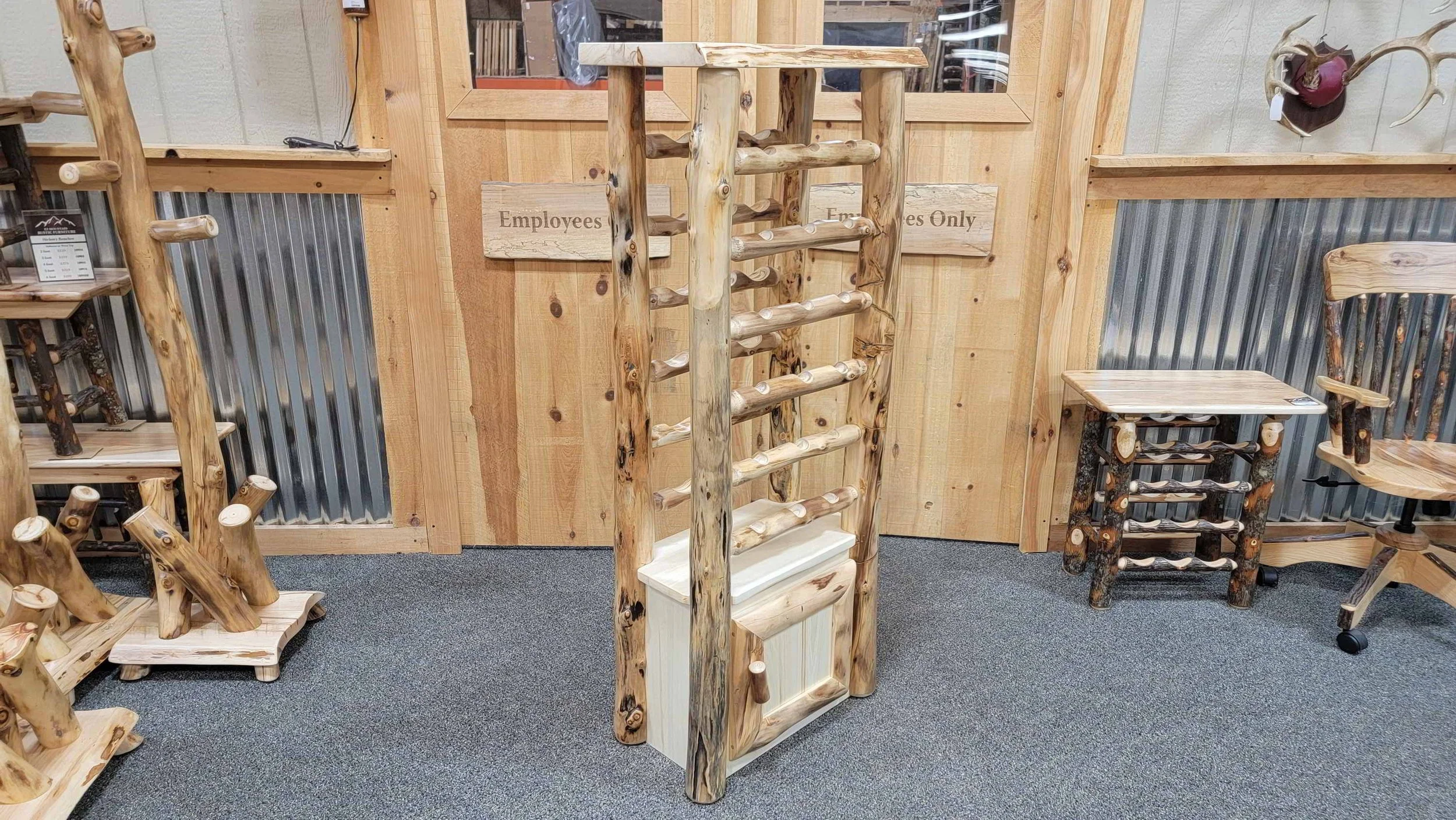 Aspen Wine Rack with Storage — EZ Mountain Rustic Furniture