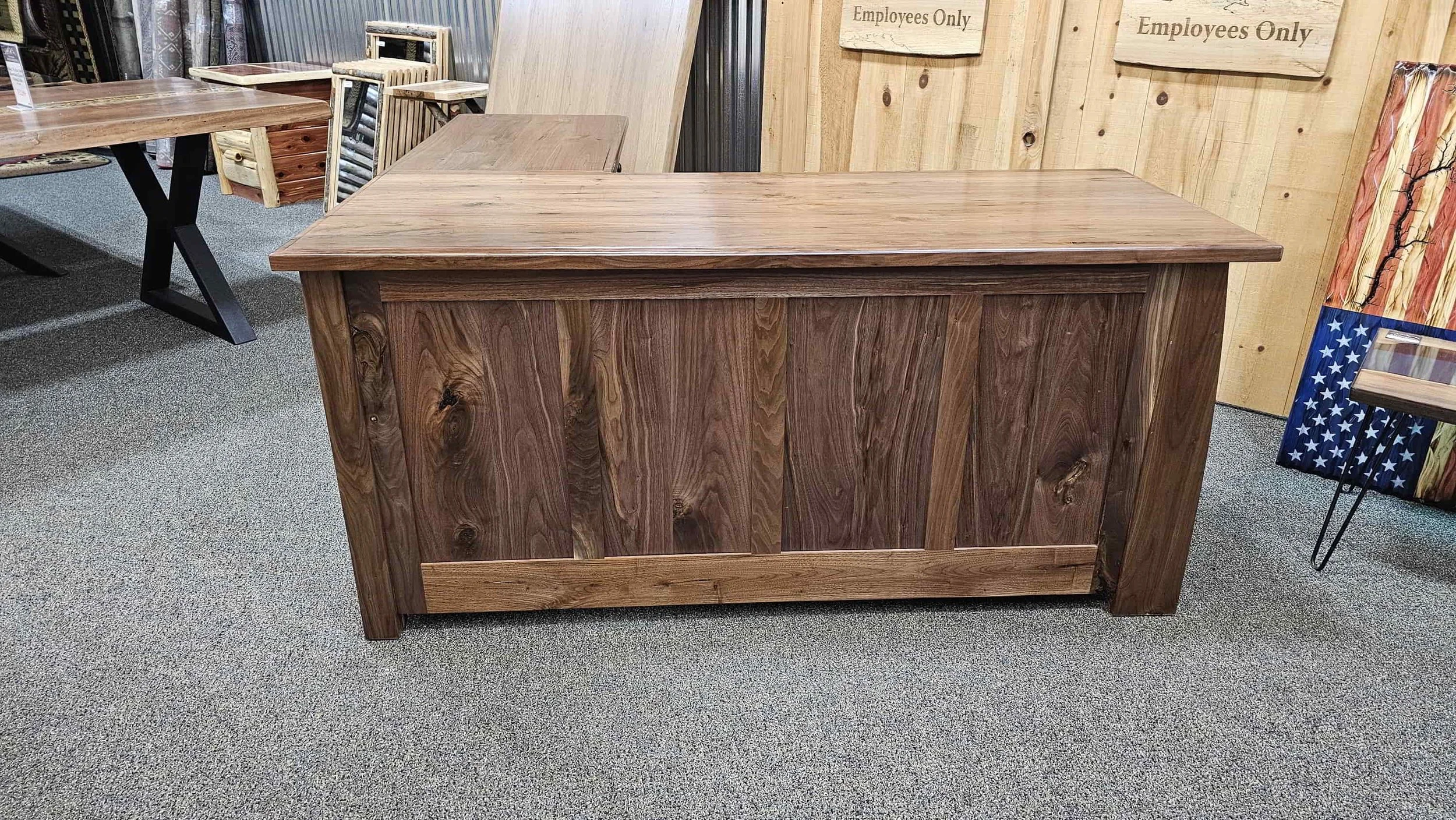 Modern Black Walnut "L" Desk — EZ Mountain Rustic Furniture