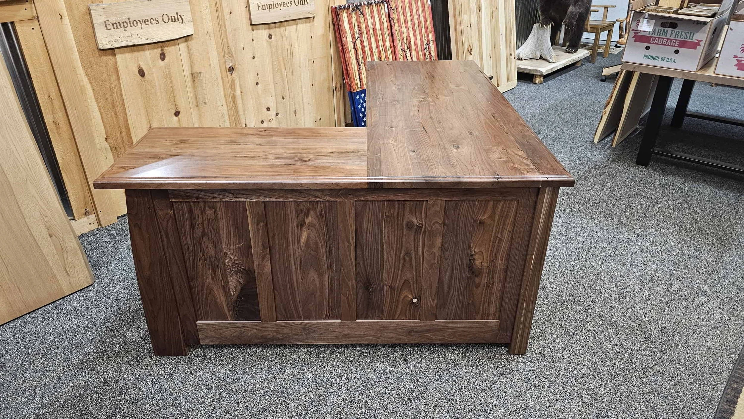 Modern Black Walnut "L" Desk — EZ Mountain Rustic Furniture