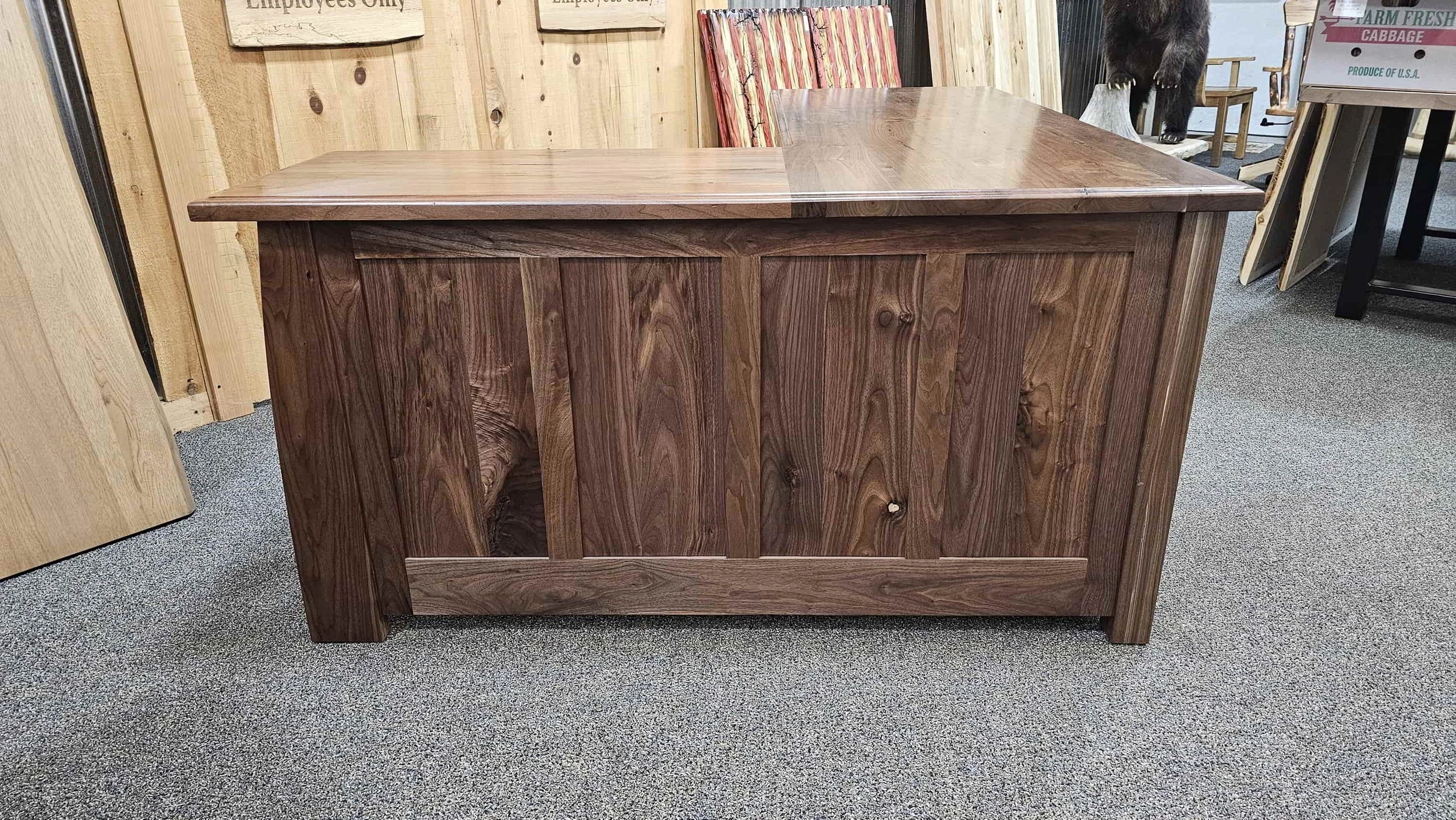 Modern Black Walnut "L" Desk — EZ Mountain Rustic Furniture