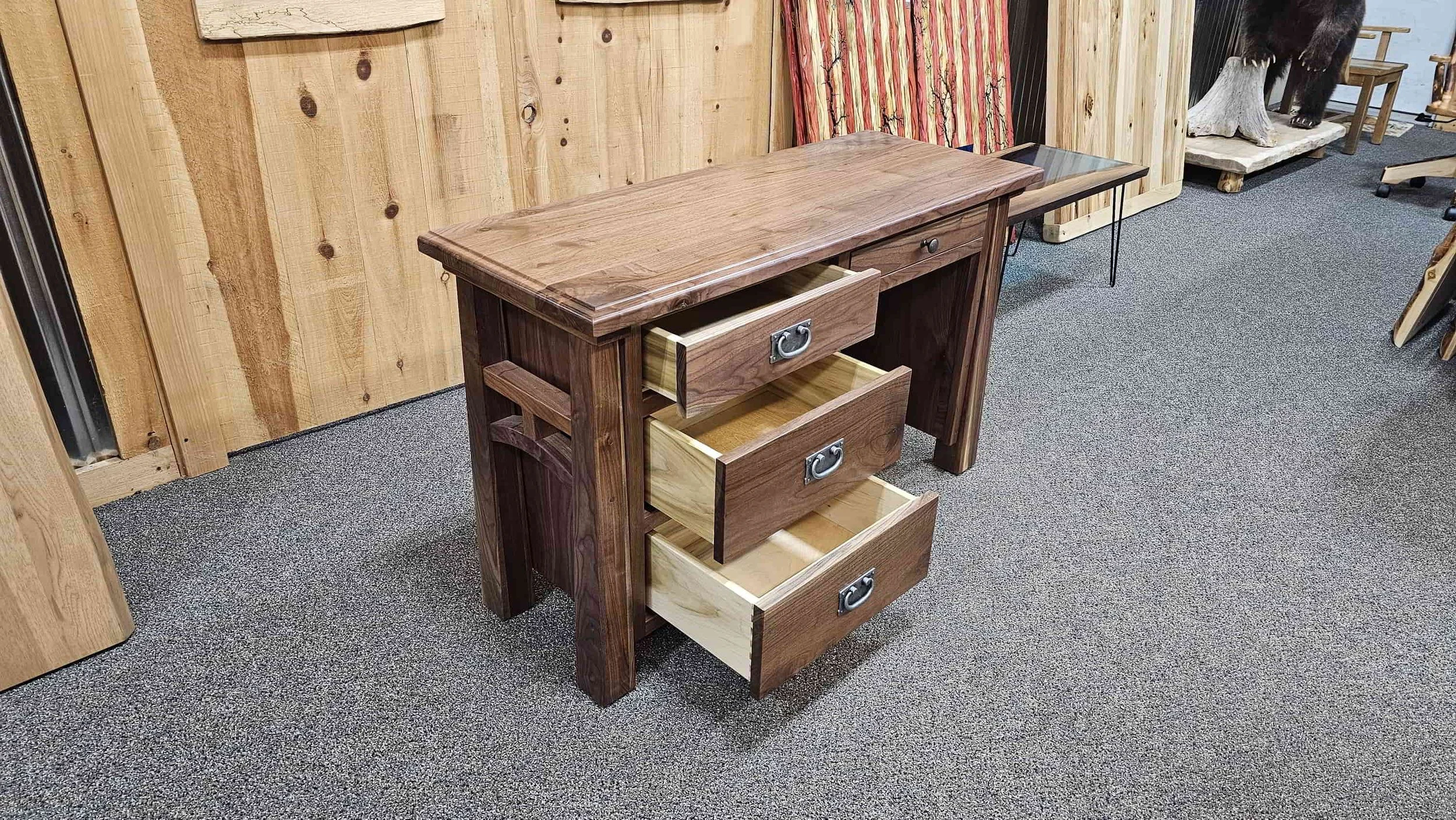 Modern Black Walnut Student Desk — EZ Mountain Rustic Furniture