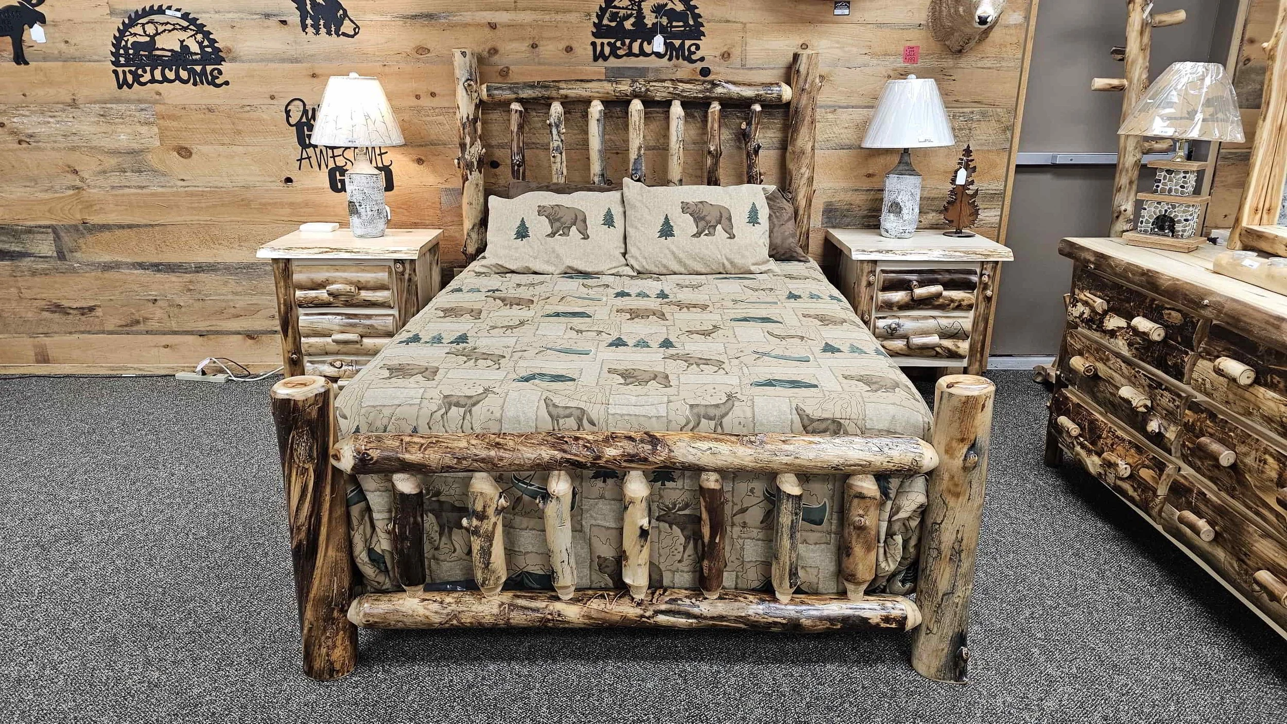 Bighorn Aspen Log Bed — EZ Mountain Rustic Furniture