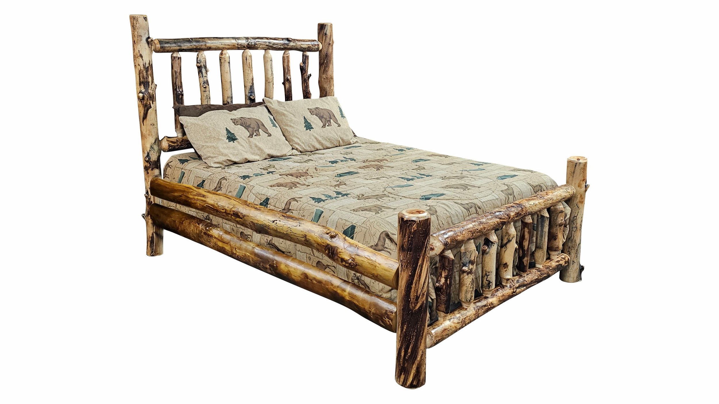 Bighorn Aspen Log Bed — EZ Mountain Rustic Furniture