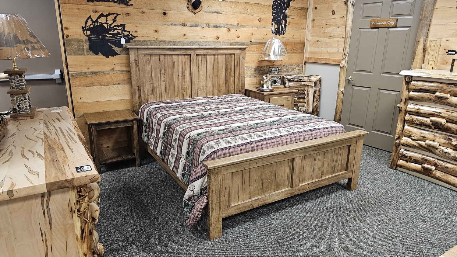 Maple Slab Desk with Stump Base — EZ Mountain Rustic Furniture