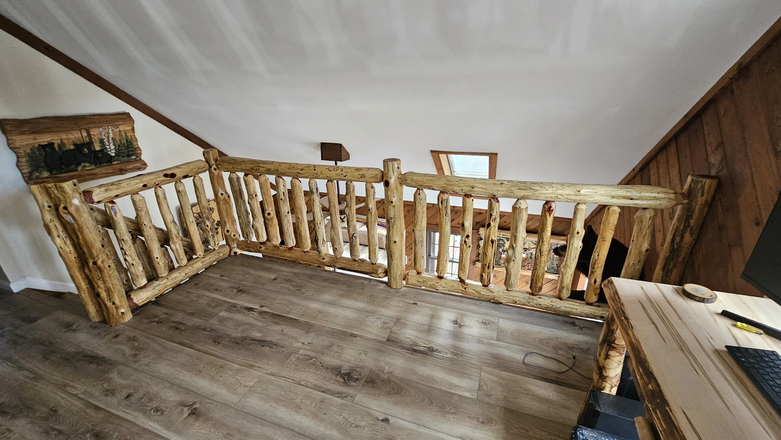 Red Cedar Log Railing — EZ Mountain Rustic Furniture