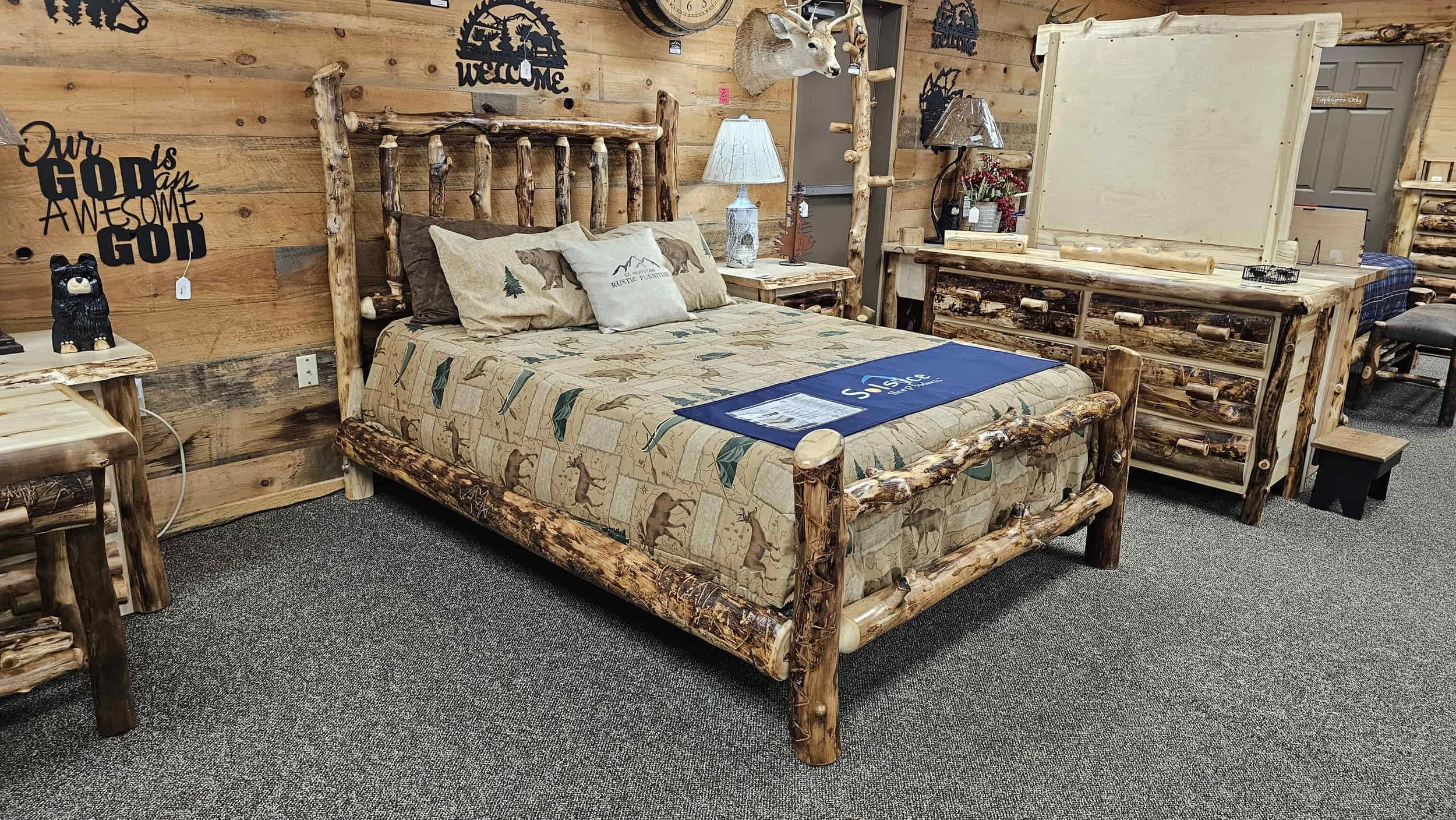 Bighorn Aspen Log Bed — EZ Mountain Rustic Furniture