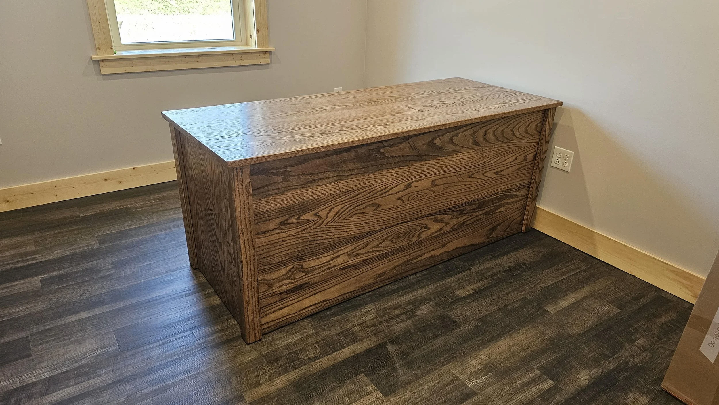 Rough Cut Oak Double Pedestal Desk — EZ Mountain Rustic Furniture