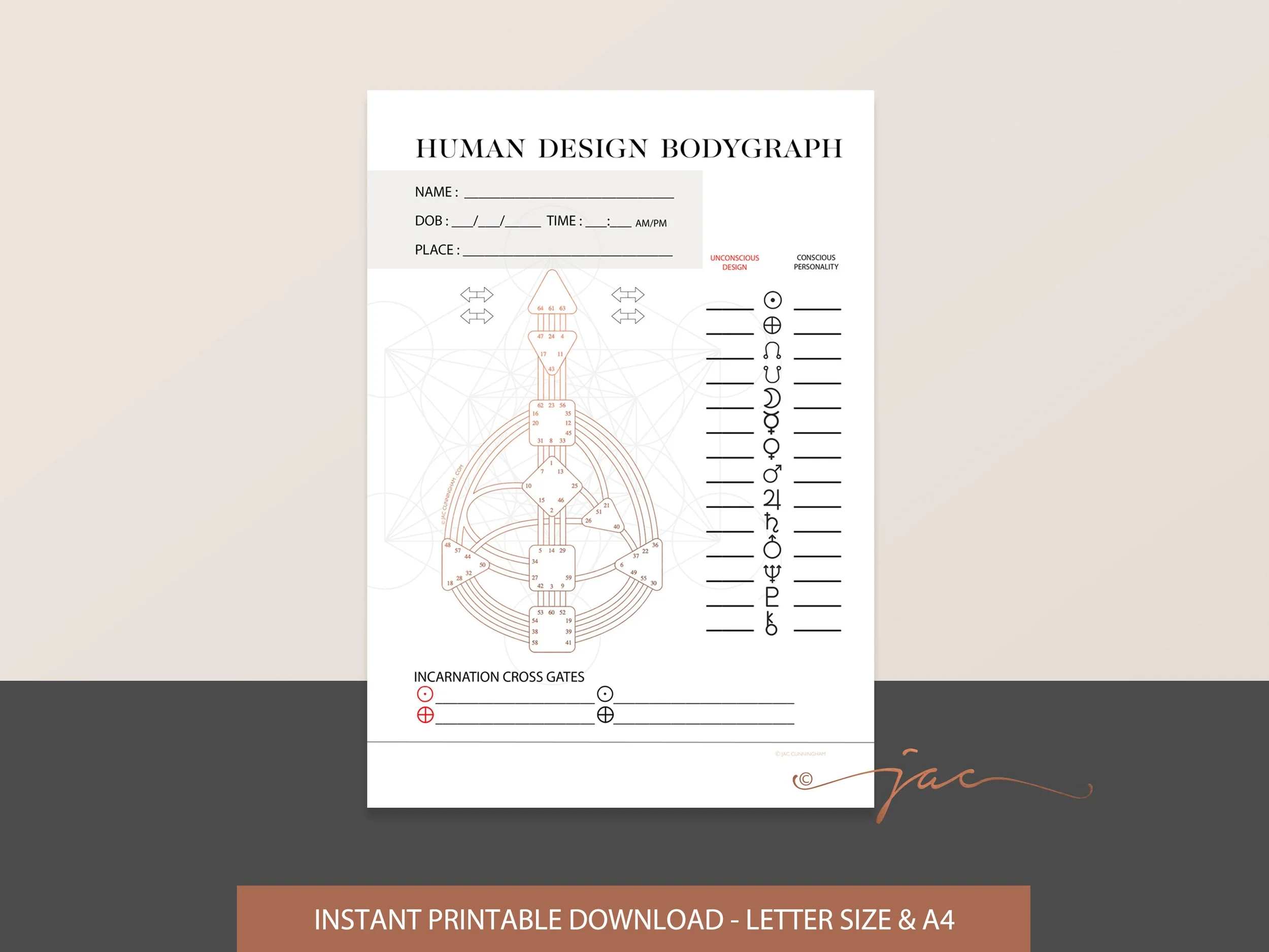 Jac Cunningham — Quantum Human Design Mandala Chart – Gates & Channels ...