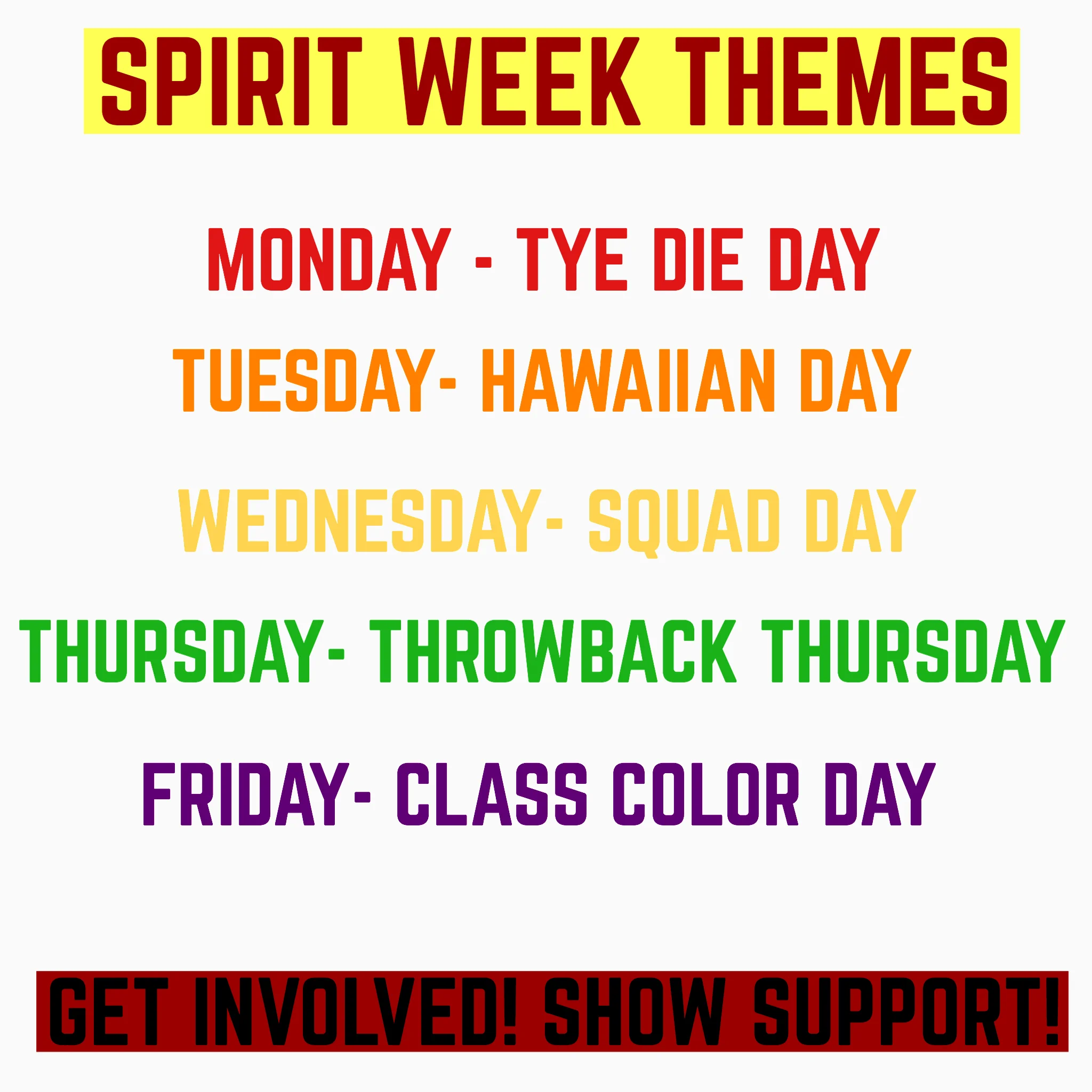 Throwback Thursday Spirit Week Ideas