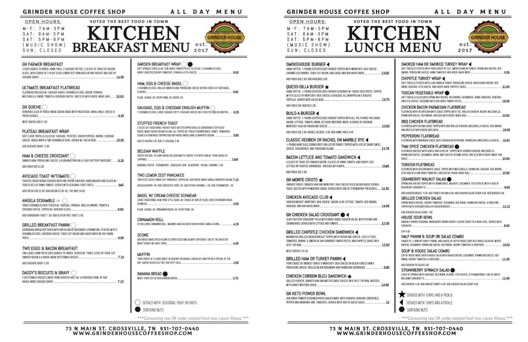 GH Catering — Grinder House Coffee Shop, LLC