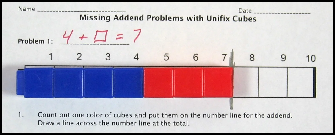 Unifix cube number lines — Math Things