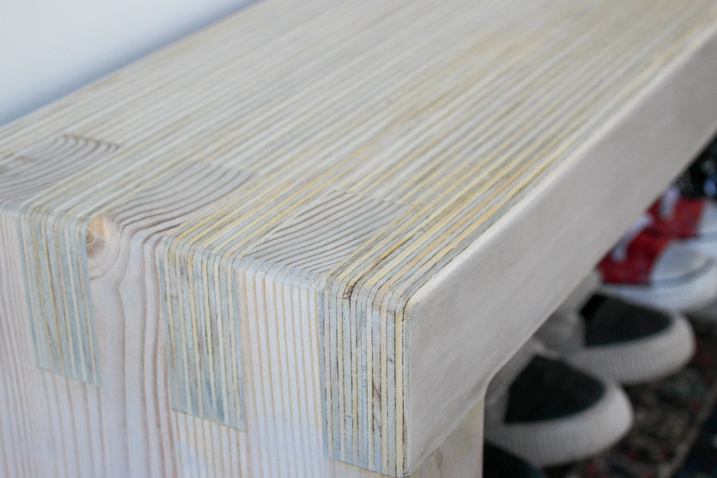 Plywood and 2x4 Box Joint Bench — 3x3 Custom