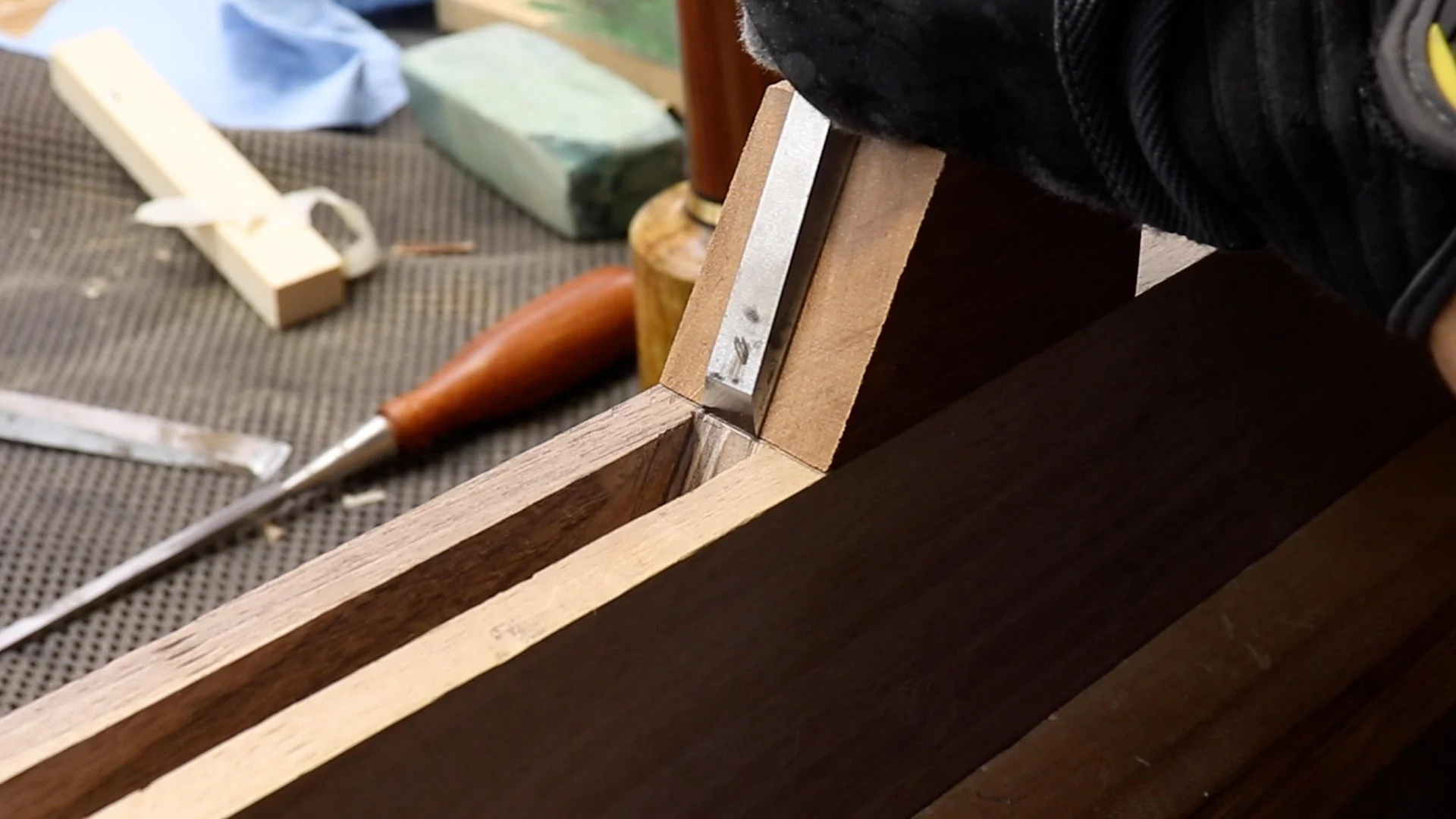 Side Table with Angled Box Joints — 3x3 Custom