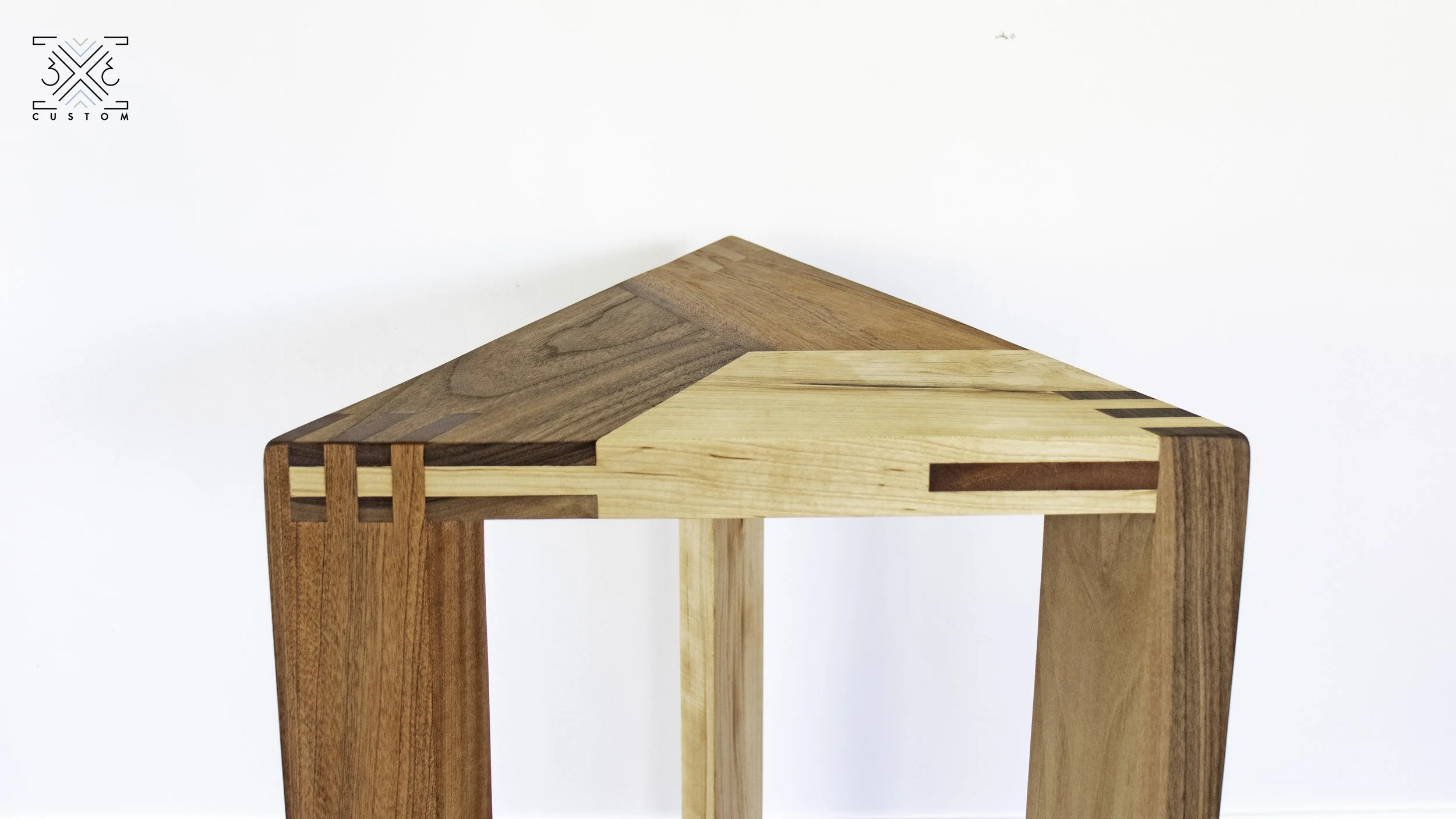 Side Table with Angled Box Joints — 3x3 Custom