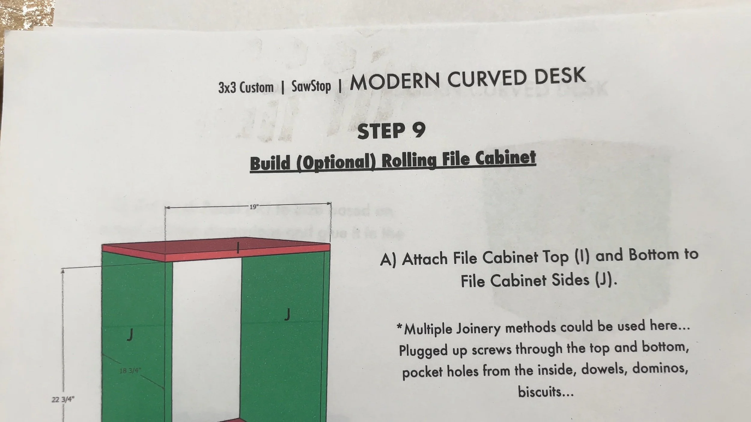 Rolling File Cabinet — 3x3 Custom