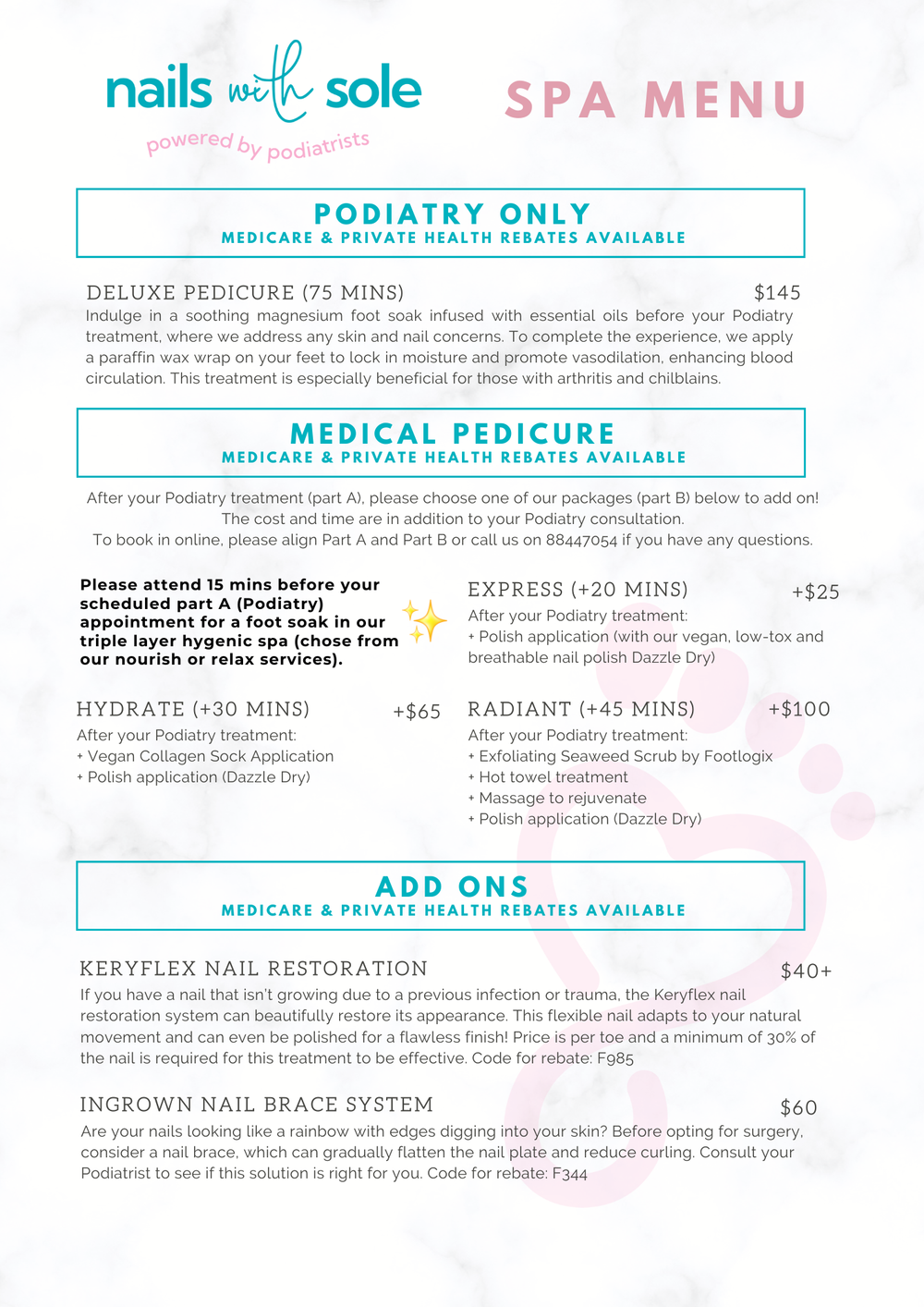 Spa Menu — 2 Right Feet Podiatry | Yarra Valley Family Podiatry ...