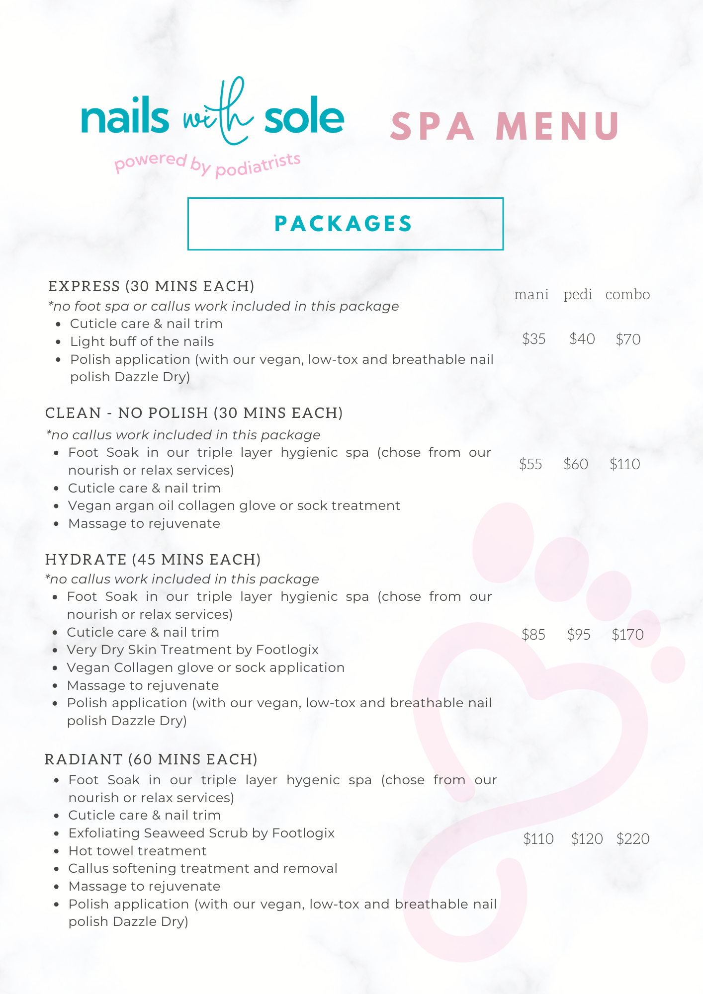 Spa Menu — 2 Right Feet Podiatry | Yarra Valley Family Podiatry ...