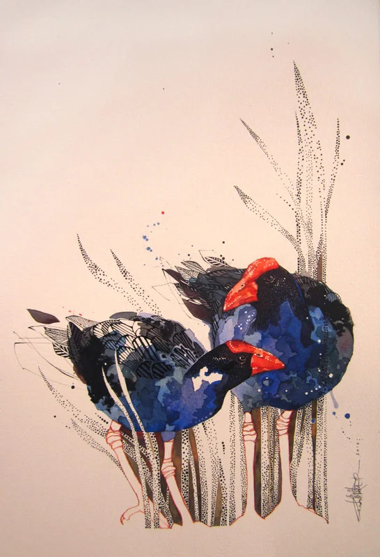 Pukeko Pair — Rachel Walker