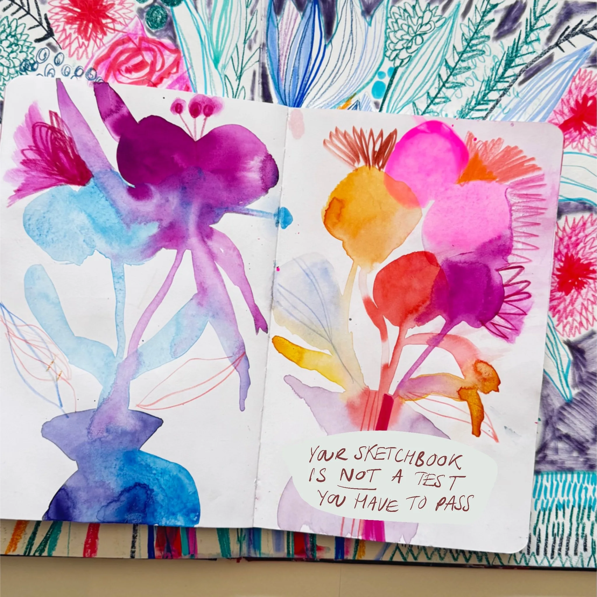 JOY FILLED FLOWERS: MIXED MEDIA SKETCHBOOK CLASS — HELEN WELLS ARTIST