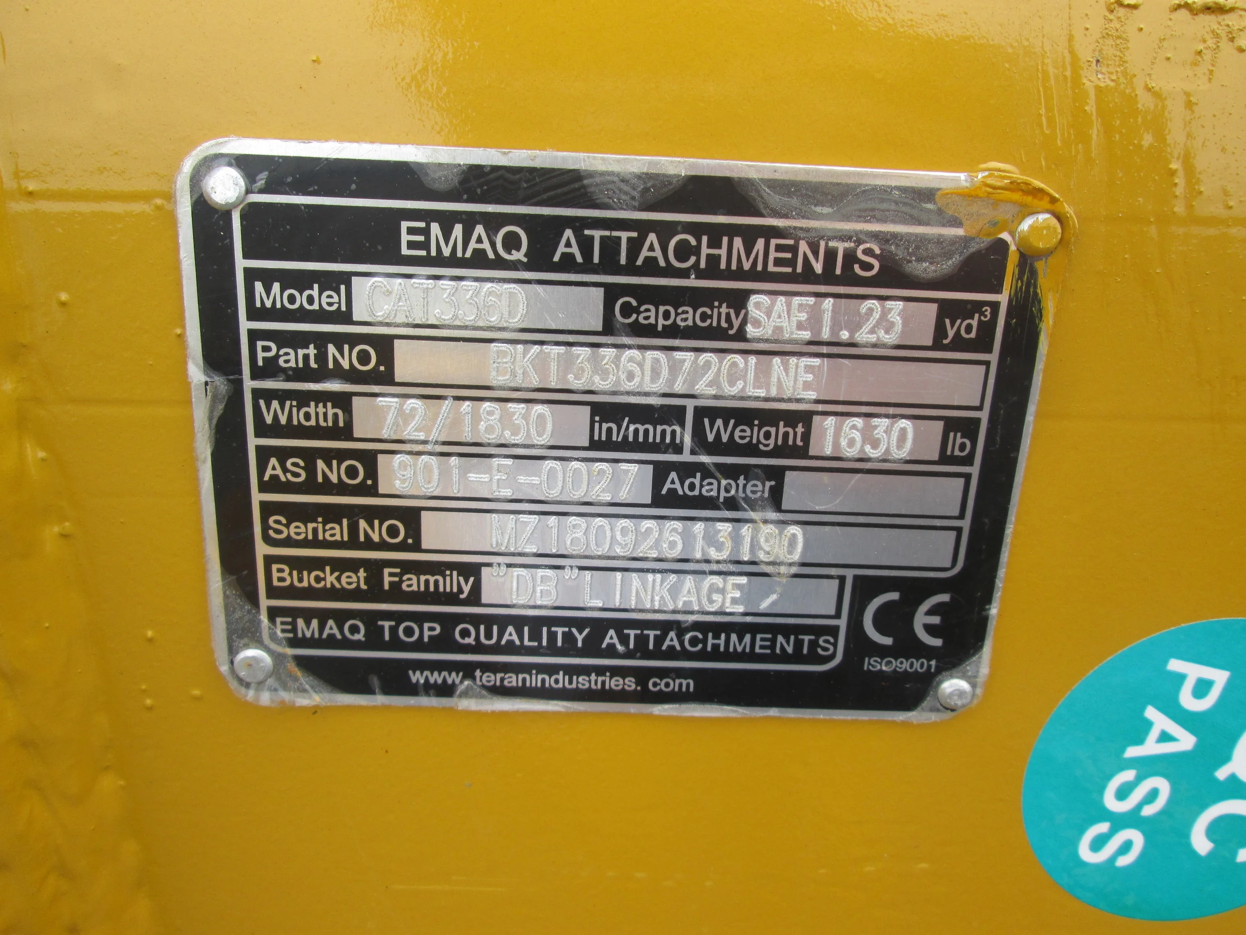 #3190 - New 72” EMAQ Ditching Bucket CAT330D, 330DL, 336, 336D ...