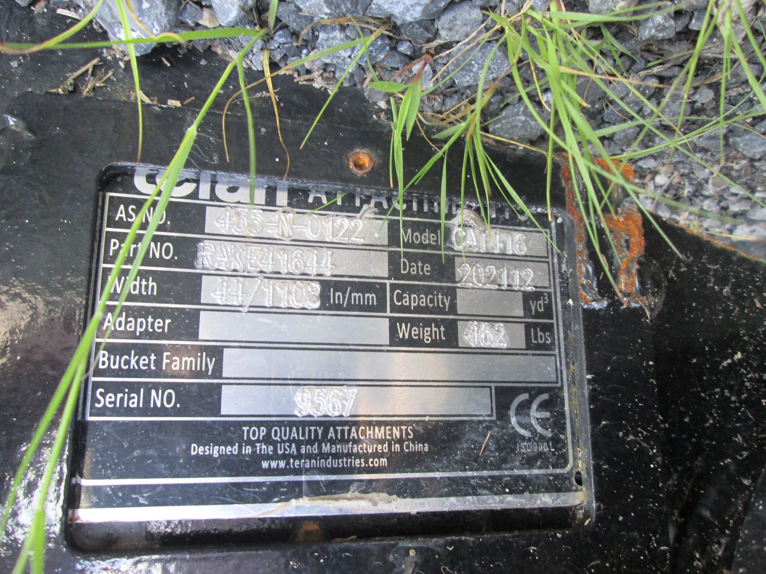 #9567- 44" New EMAQ Root Rake for Cat 416, 416B, 416D, 420, 420DIT ...