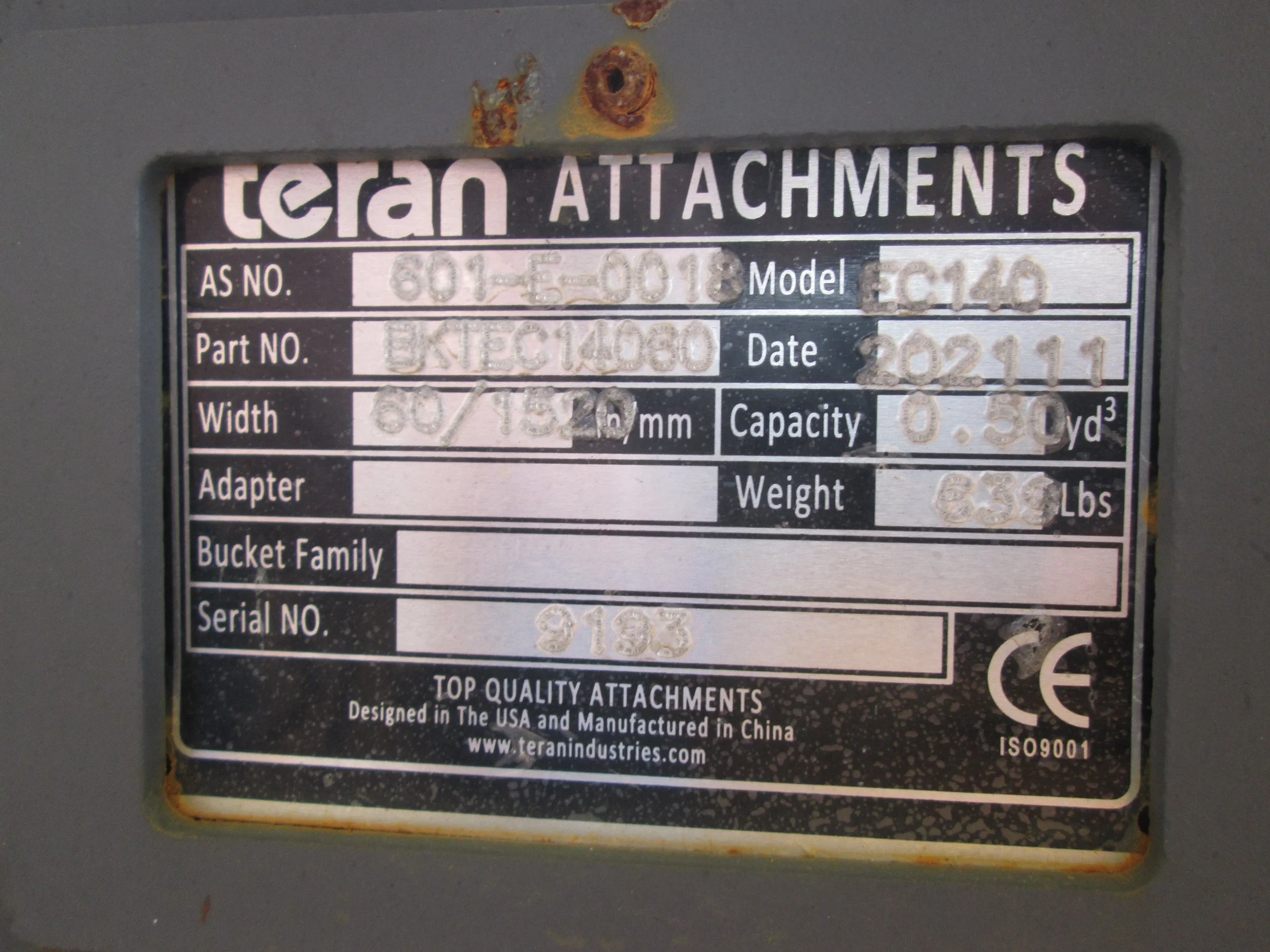 #9193 - 60" NEW EMAQ Ditching Bucket for Volvo EC140 - REGULAR PRICE ...