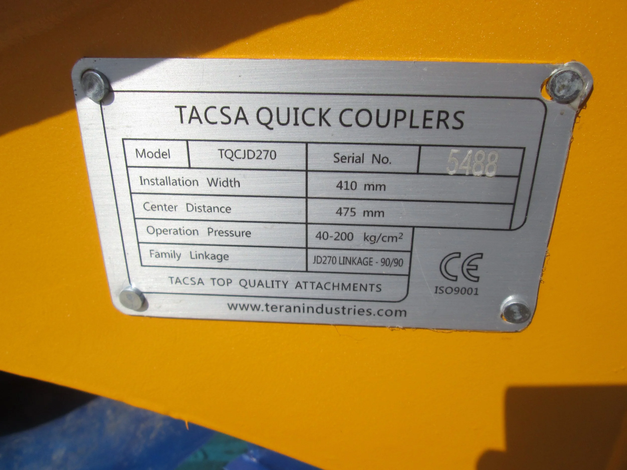 #5488 NEW TERAN HYDRAULIC QUICK COUPLER John Deere JD270 -REGULAR PRICE ...