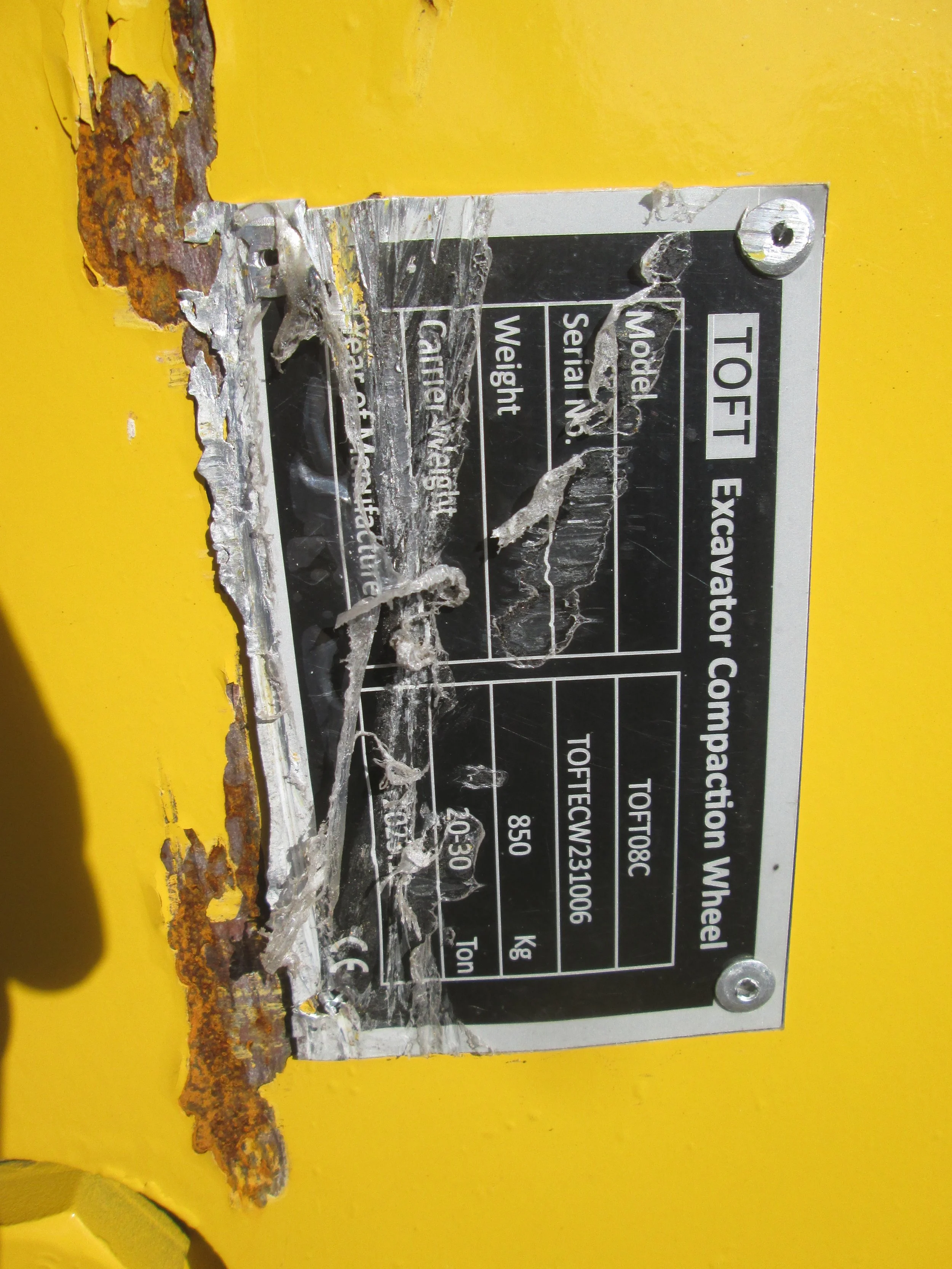 #1006 - NEW 18" TOFT COMPACTION WHEEL CAT 320 - REGULAR PRICE $4,198.95 ...