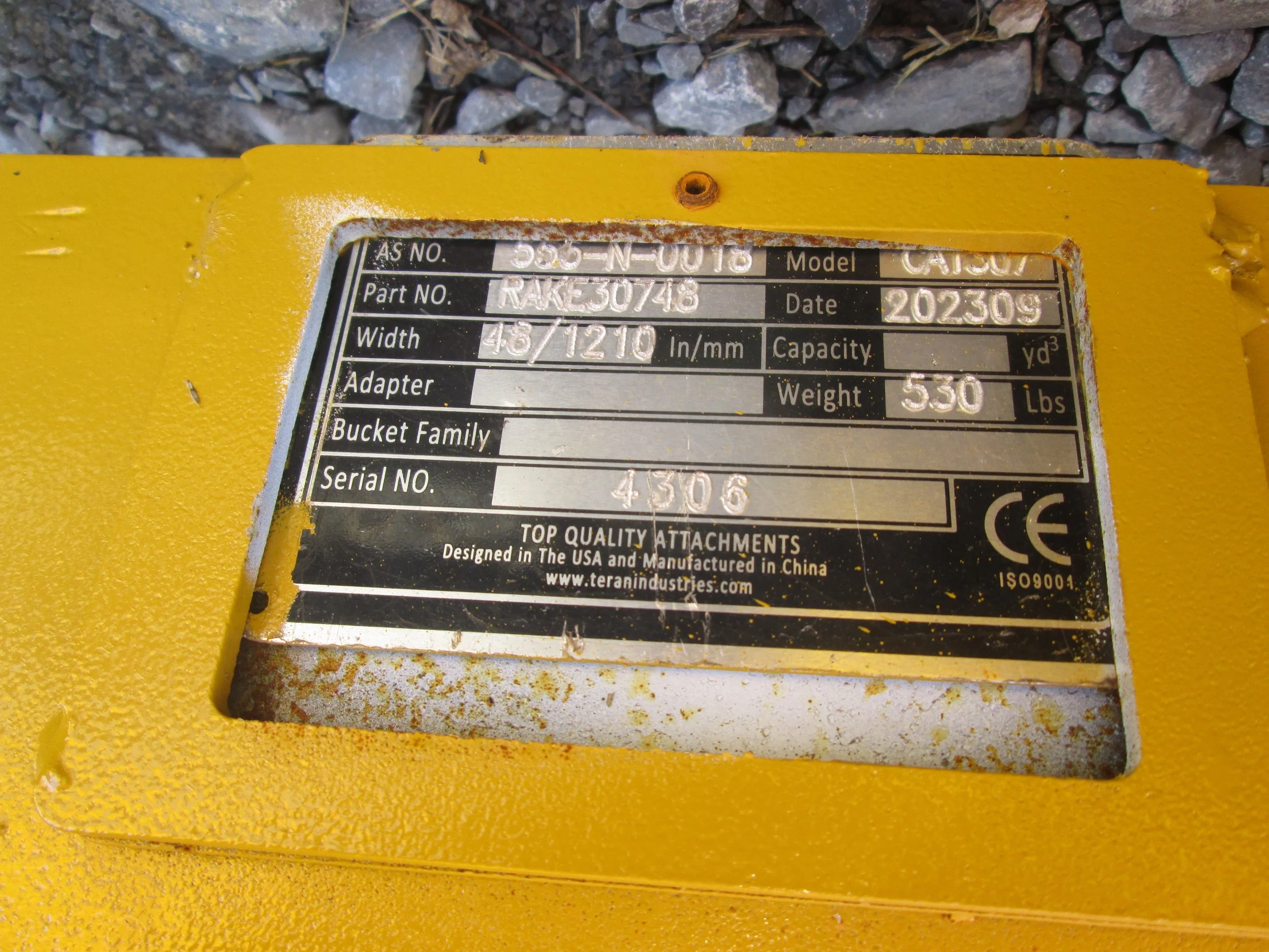 #4306 - New 48” TERAN ROOT RAKE CAT 307, 308 - REGULAR PRICE $4,198.95 ...