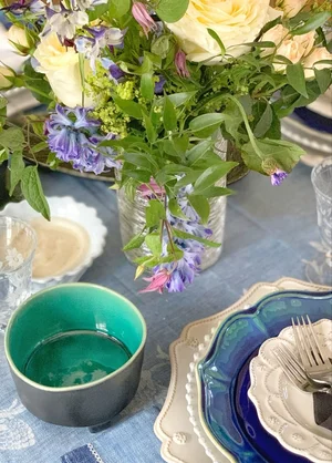 Bold Biophilic Coastal Inspired Tabletop Design