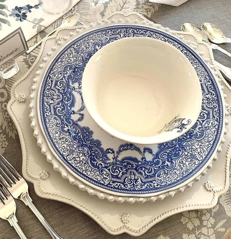 Designing a tablescape using layers filled with textures, patterns and ...