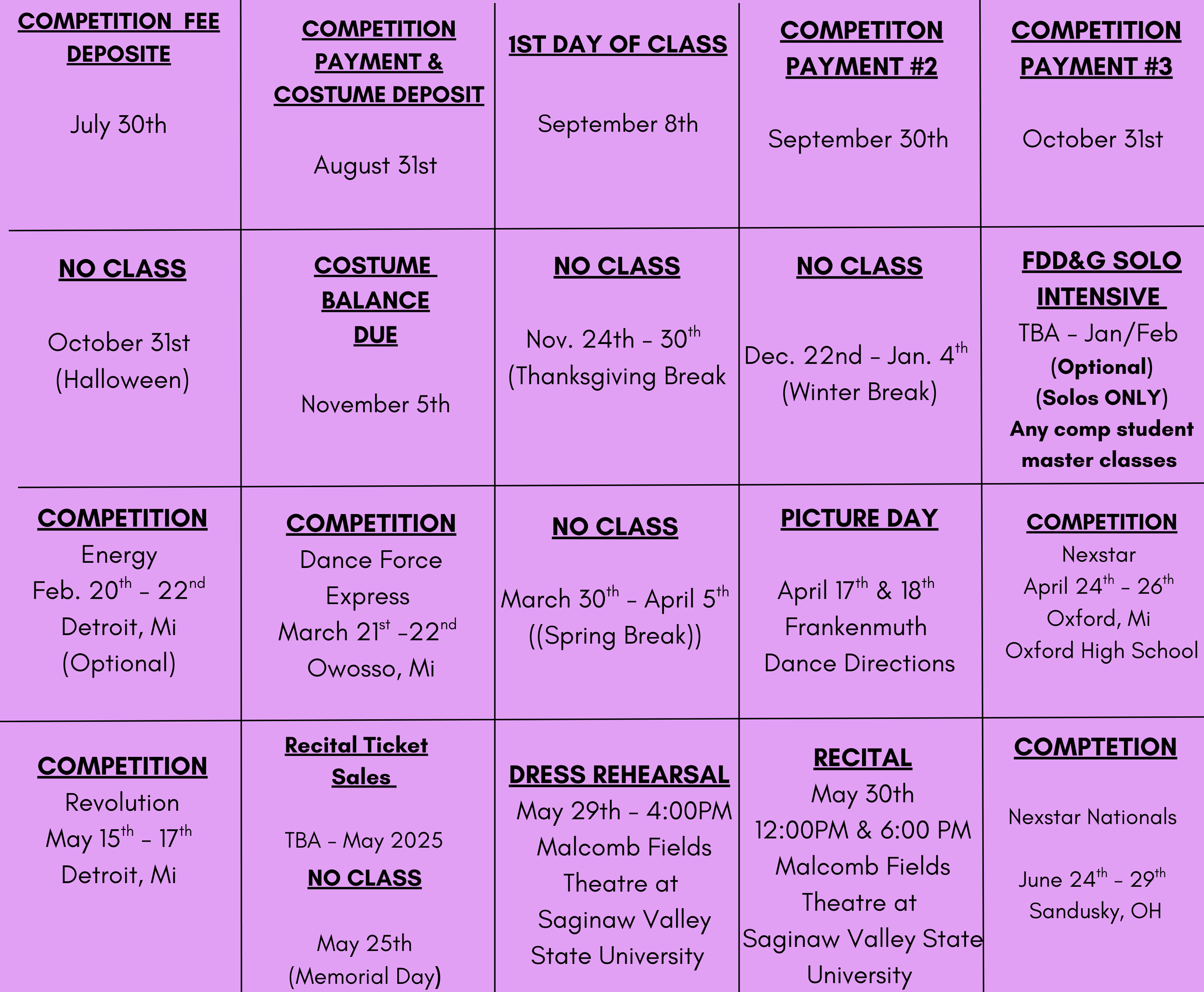 Competition Dance Parent Portal — Dance Directions