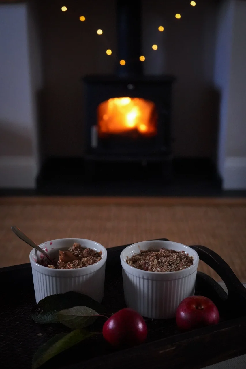 🍎 Caramel Centre Apple Crumble Pots — A Vegan Visit