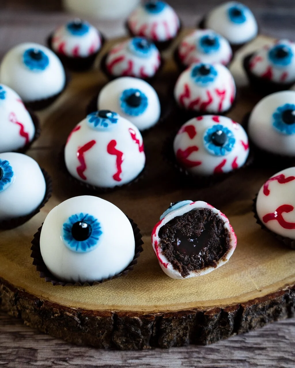 👁️ Gooey Chocolate Eyeballs with a Raspberry Jam Centre — A Vegan Visit