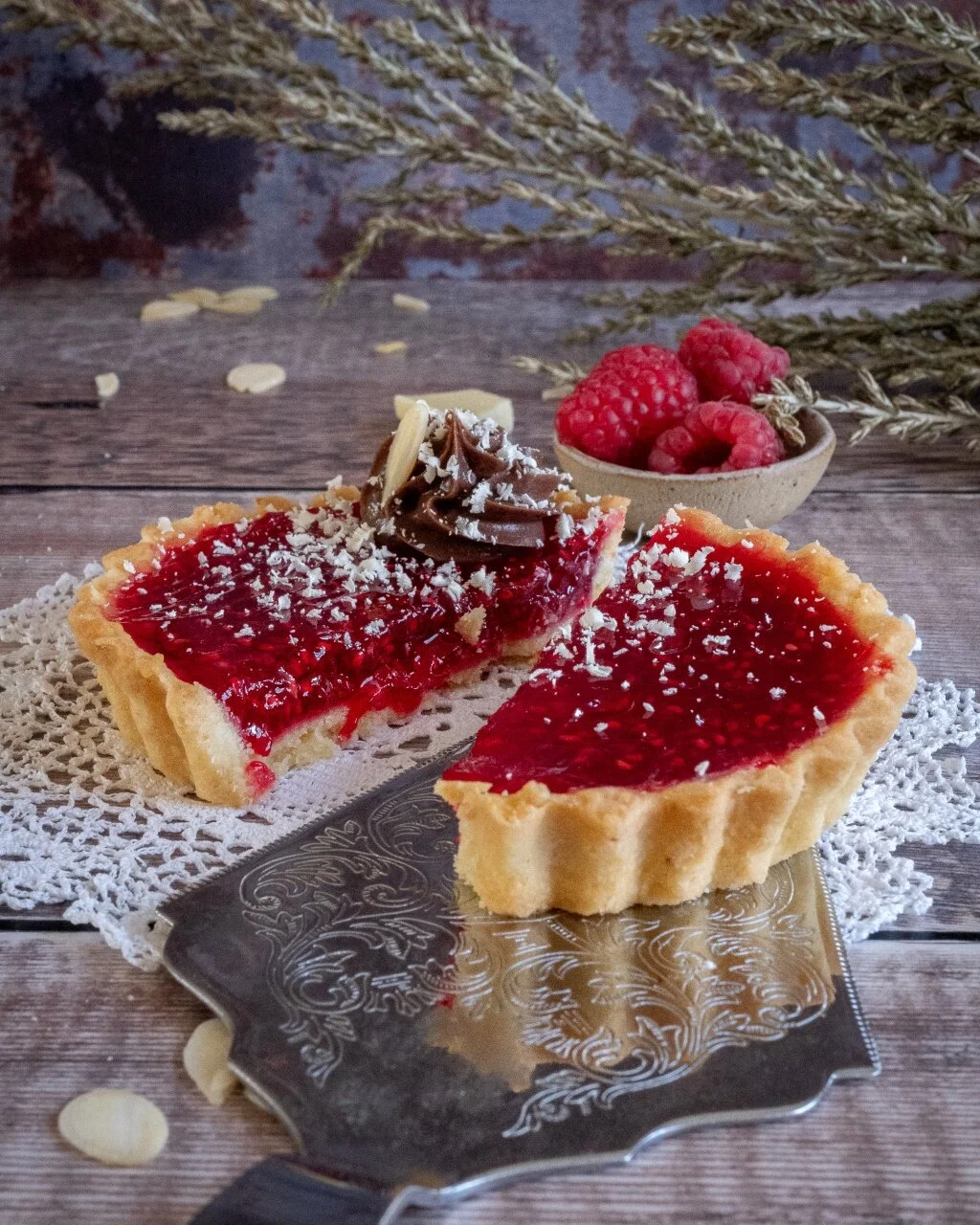 🥄 Raspberry Jam Tartlets with Almond Pastry and Chocolate Cream — A ...