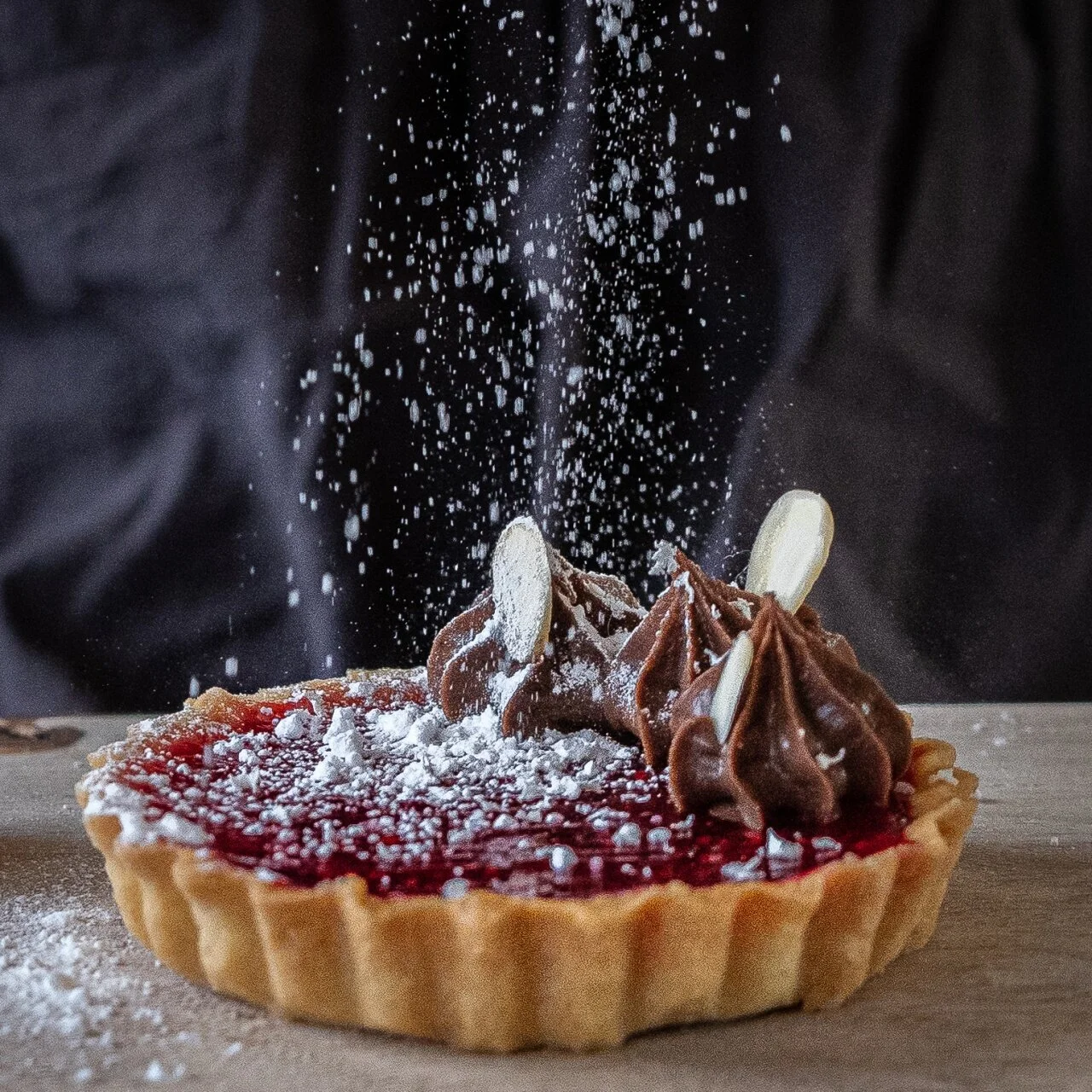 🥄 Raspberry Jam Tartlets with Almond Pastry and Chocolate Cream — A ...