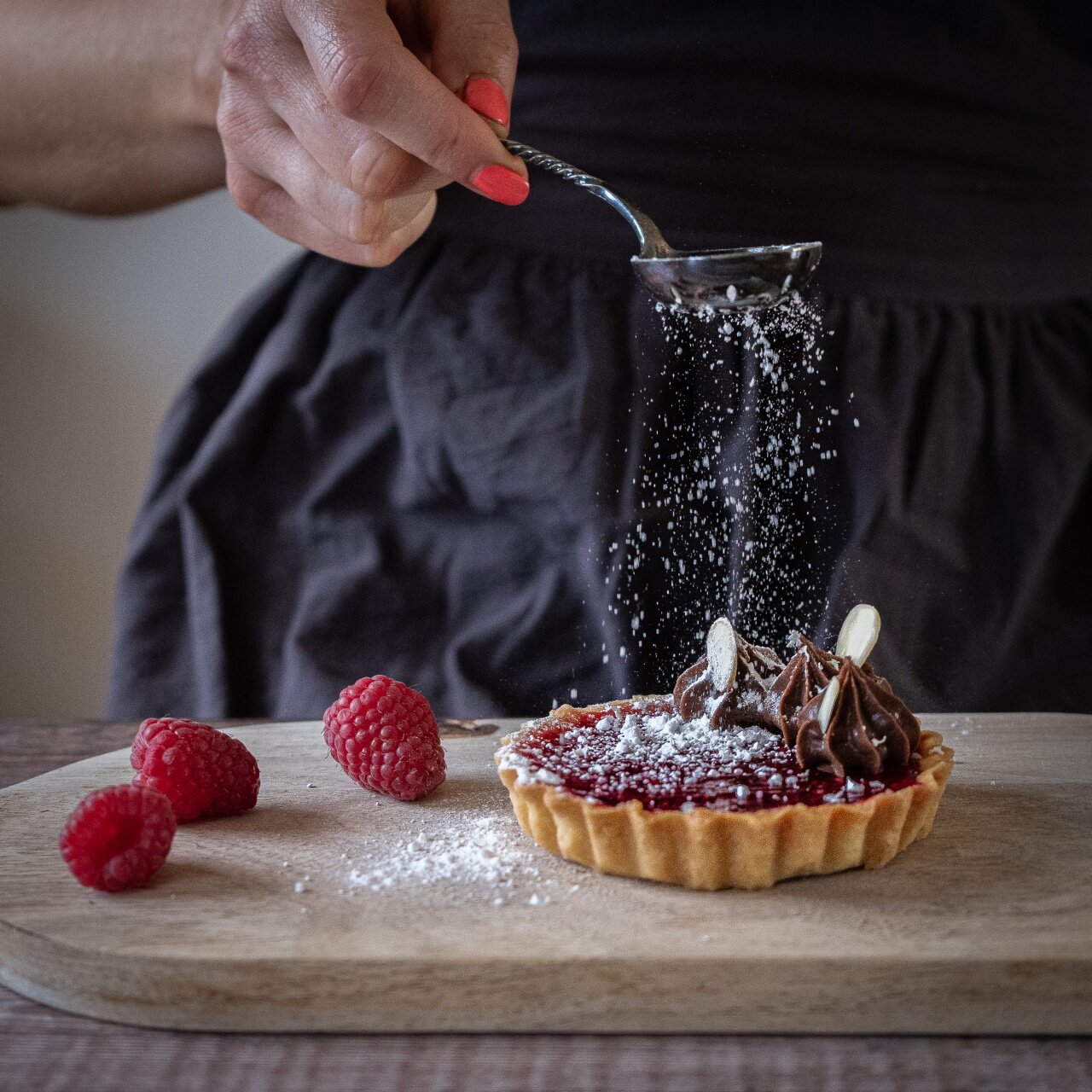 🥄 Raspberry Jam Tartlets with Almond Pastry and Chocolate Cream — A ...