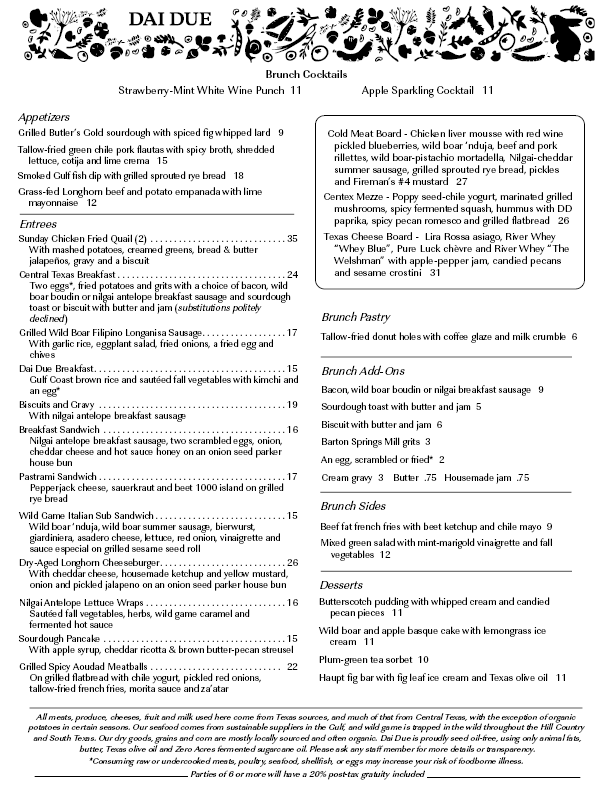 Sample Menus — DAI DUE