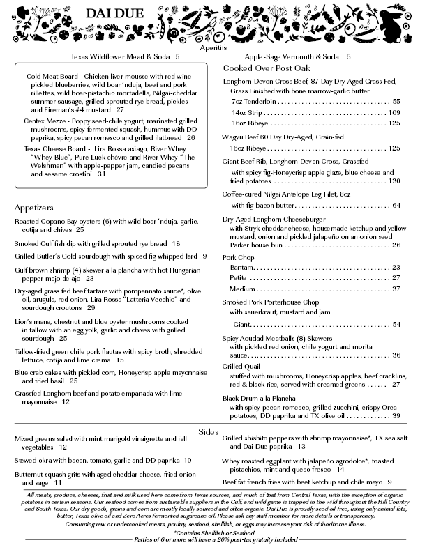 Sample Menus — DAI DUE