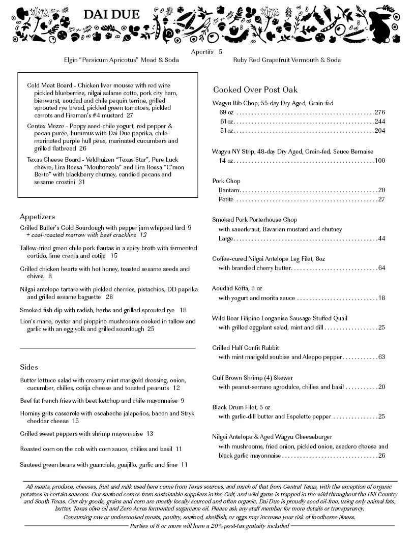 Sample Menus — DAI DUE