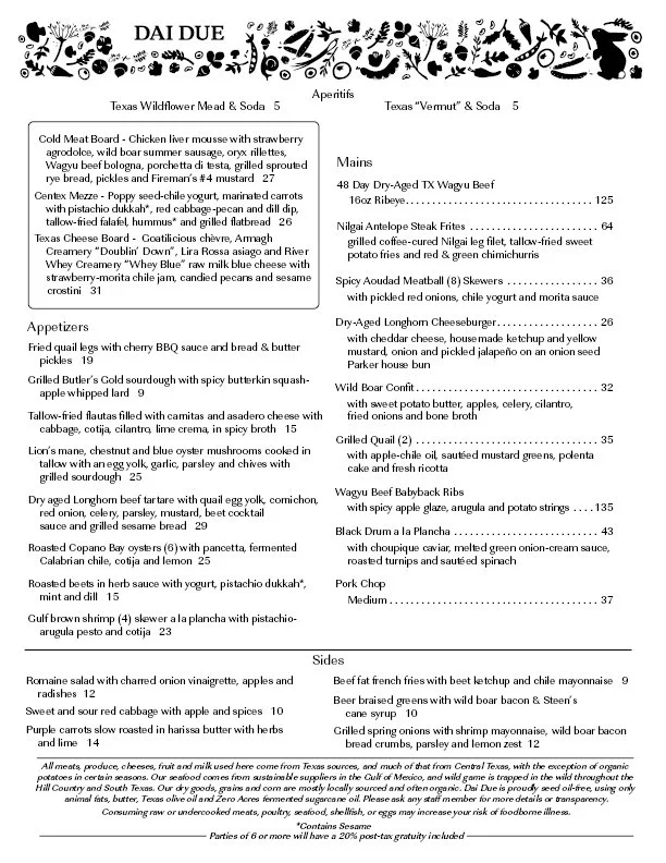 Sample Menus — DAI DUE