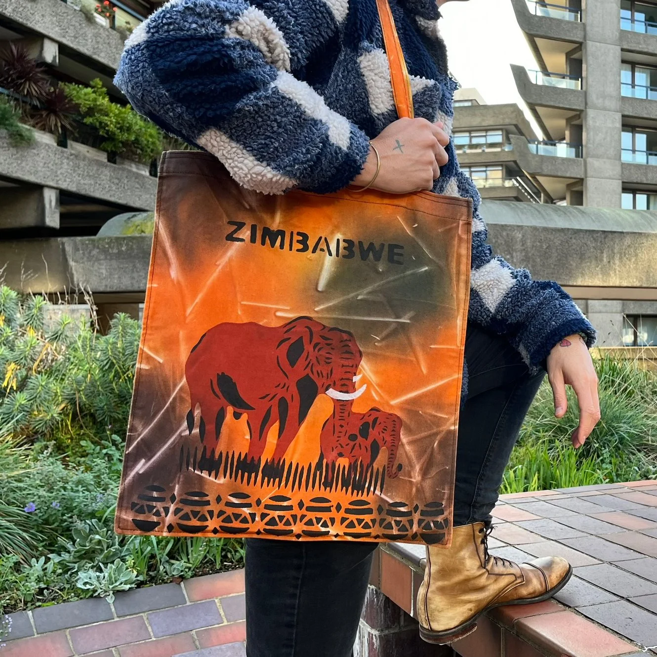 Jira reRetso Red / Blue Tote Bag / Shopping Bag — Taste Of Southern Africa